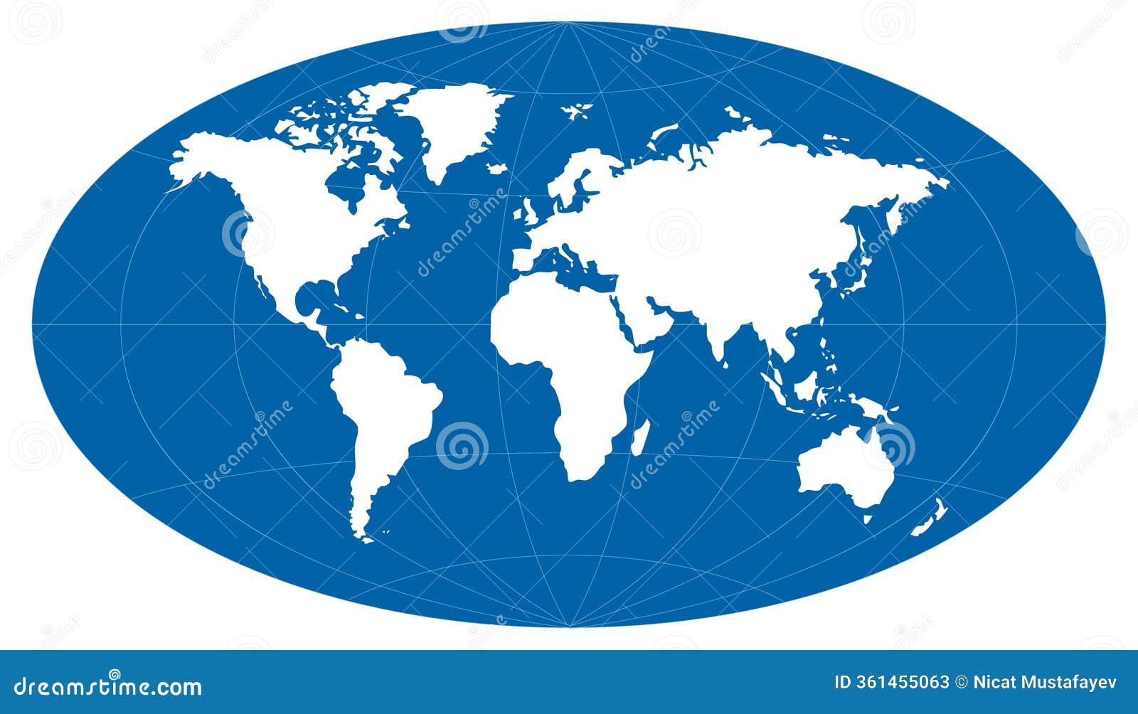 World Map. Globe with Graticule Lines Style Stock Illustration ...