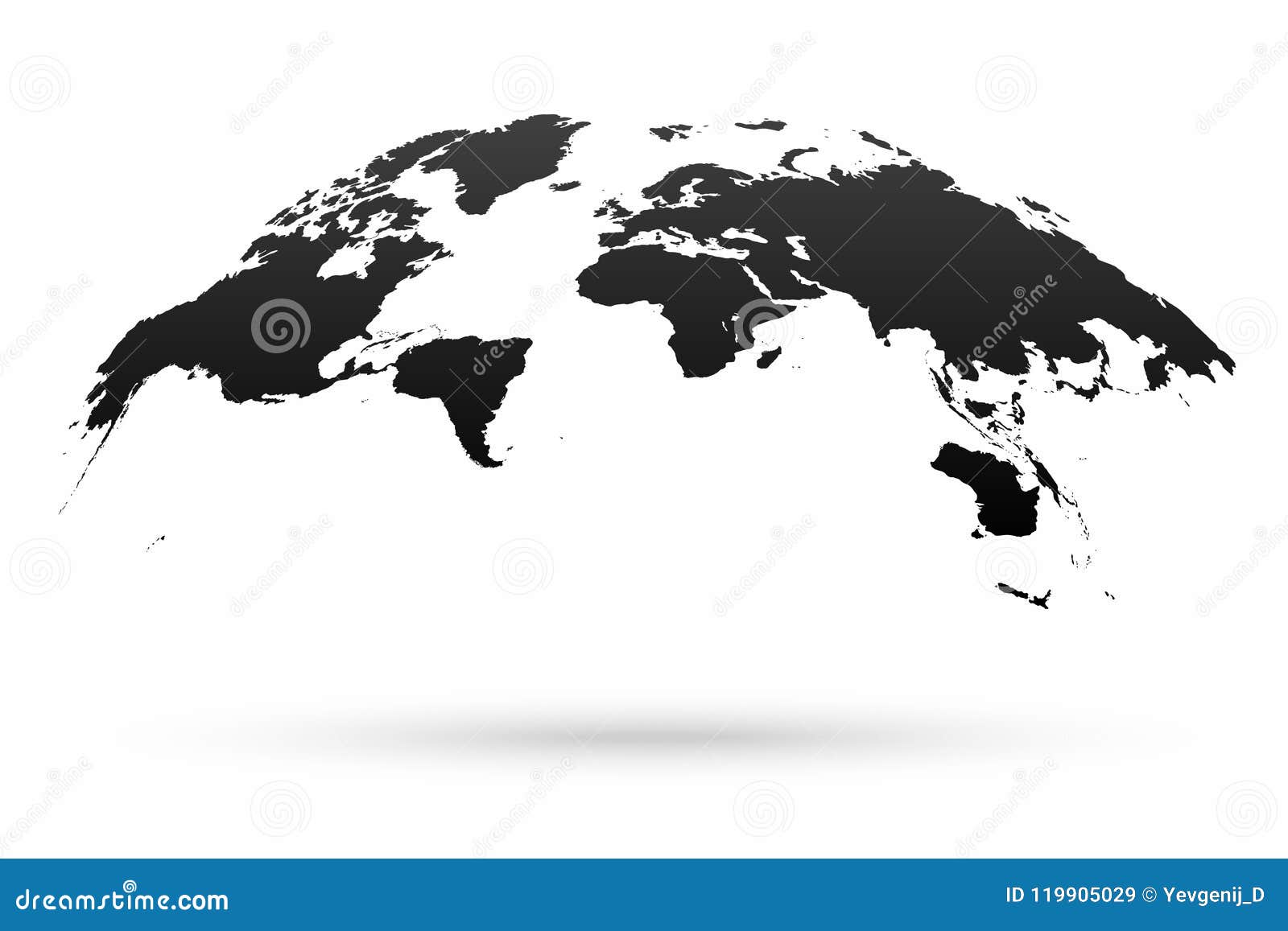 World Map Globe Isolated on White Background. Stylized World Map in ...