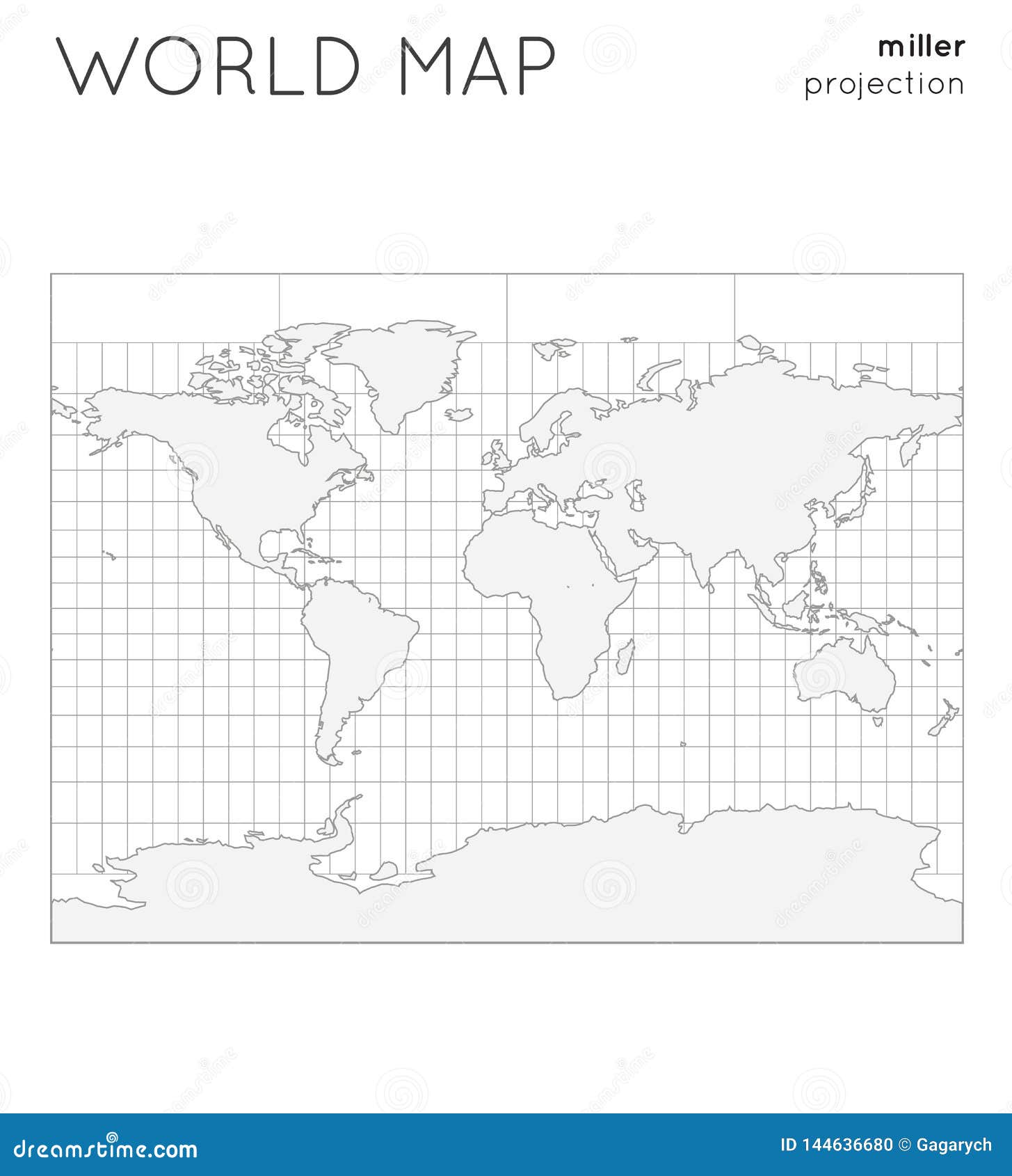 World Map With Graticule Lines. Cartoon Vector | CartoonDealer.com ...