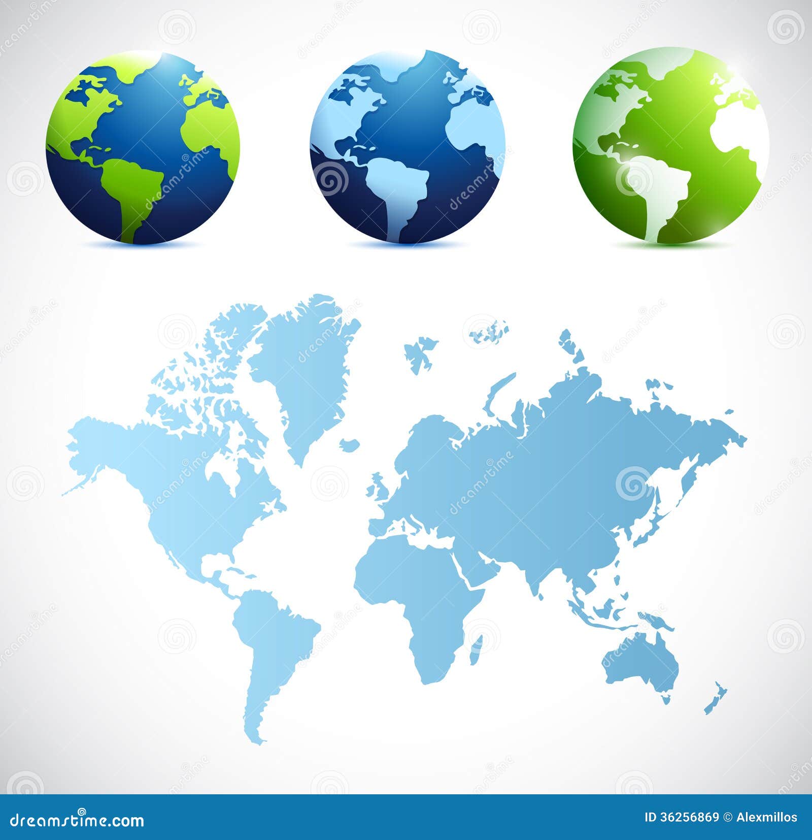 World Map and Globes Illustration Design Stock Illustration ...