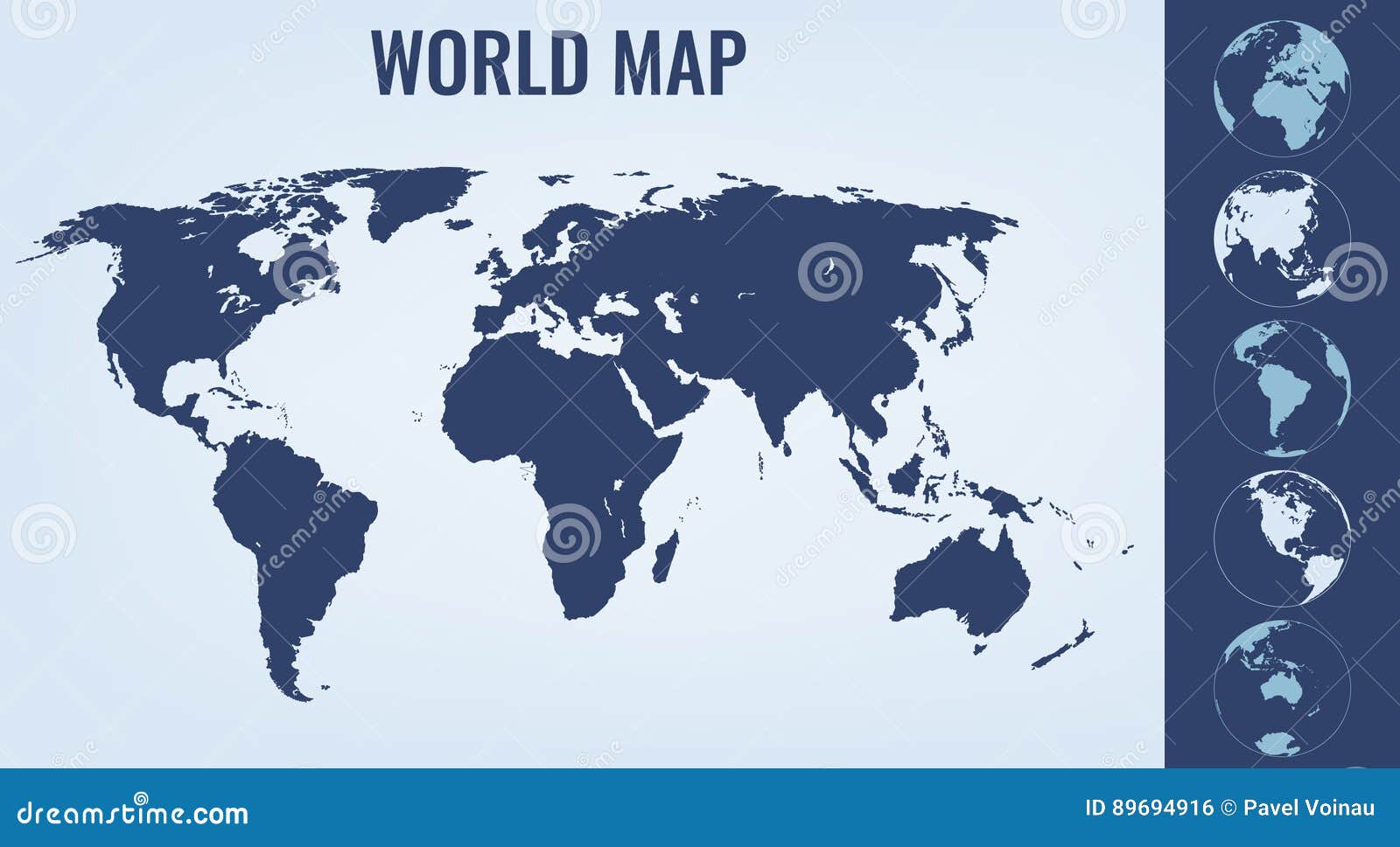 World Map with Globes. Infographic Map Stock Vector - Illustration of ...