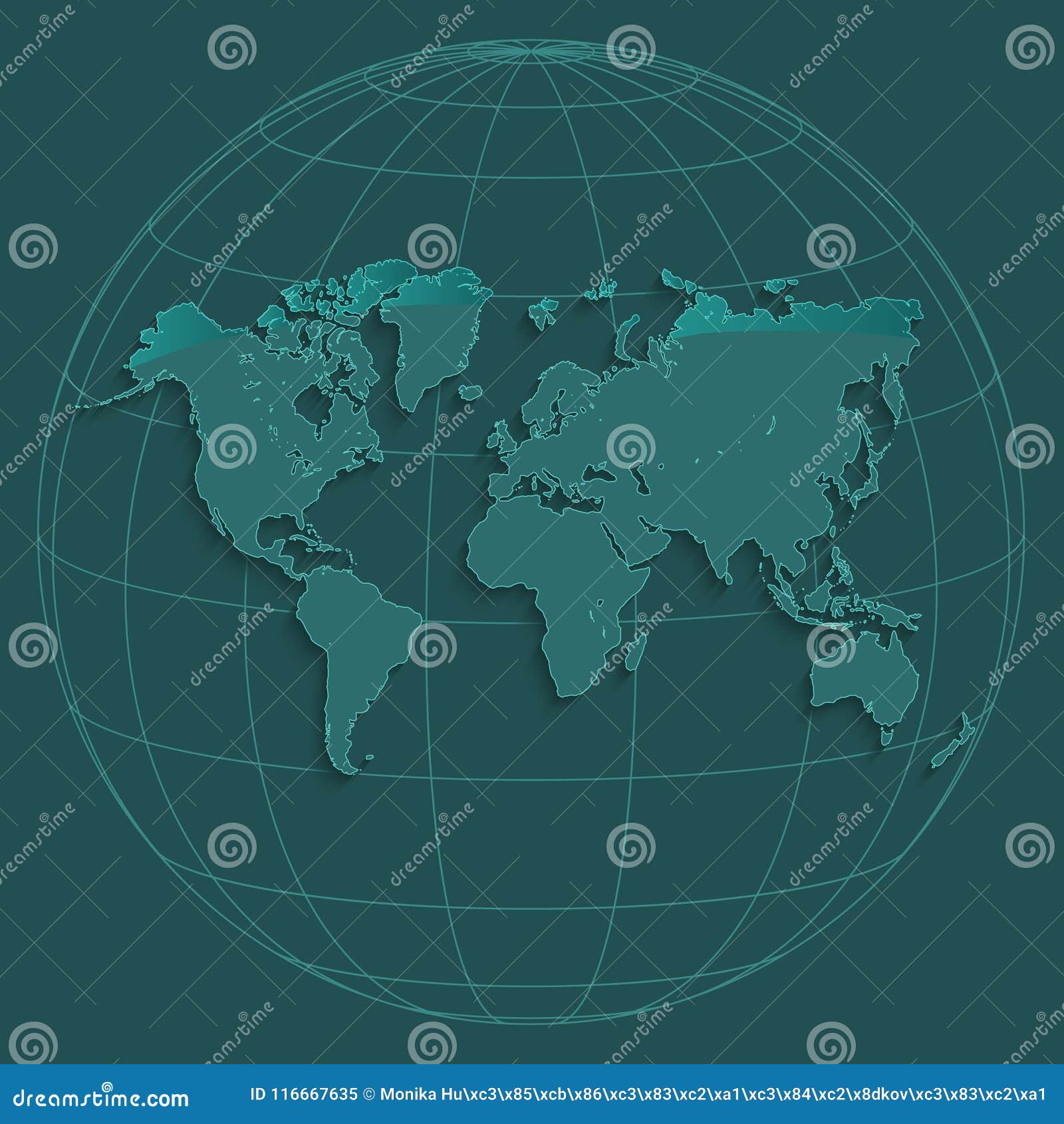 World Map Globus Petroleum Color Stock Vector - Illustration of ...