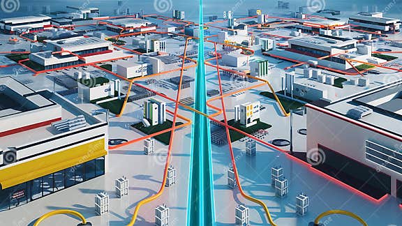 A World Map Glowing with Blue and Orange Points of Light ...