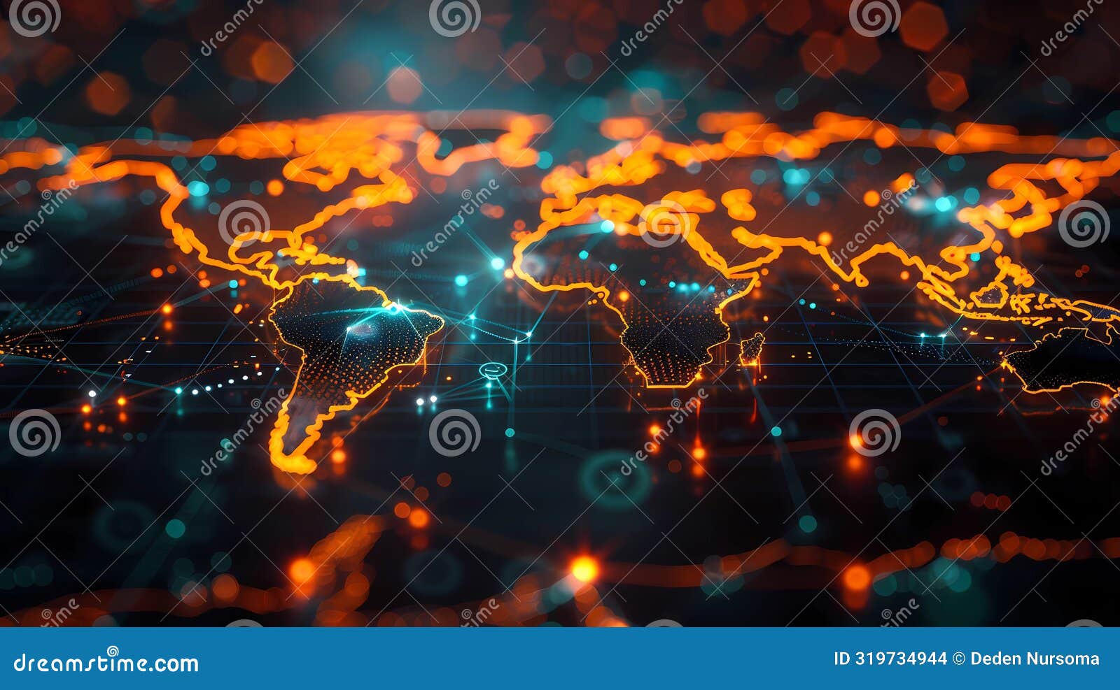 A World Map with Glowing Connections between Different Countries Stock ...