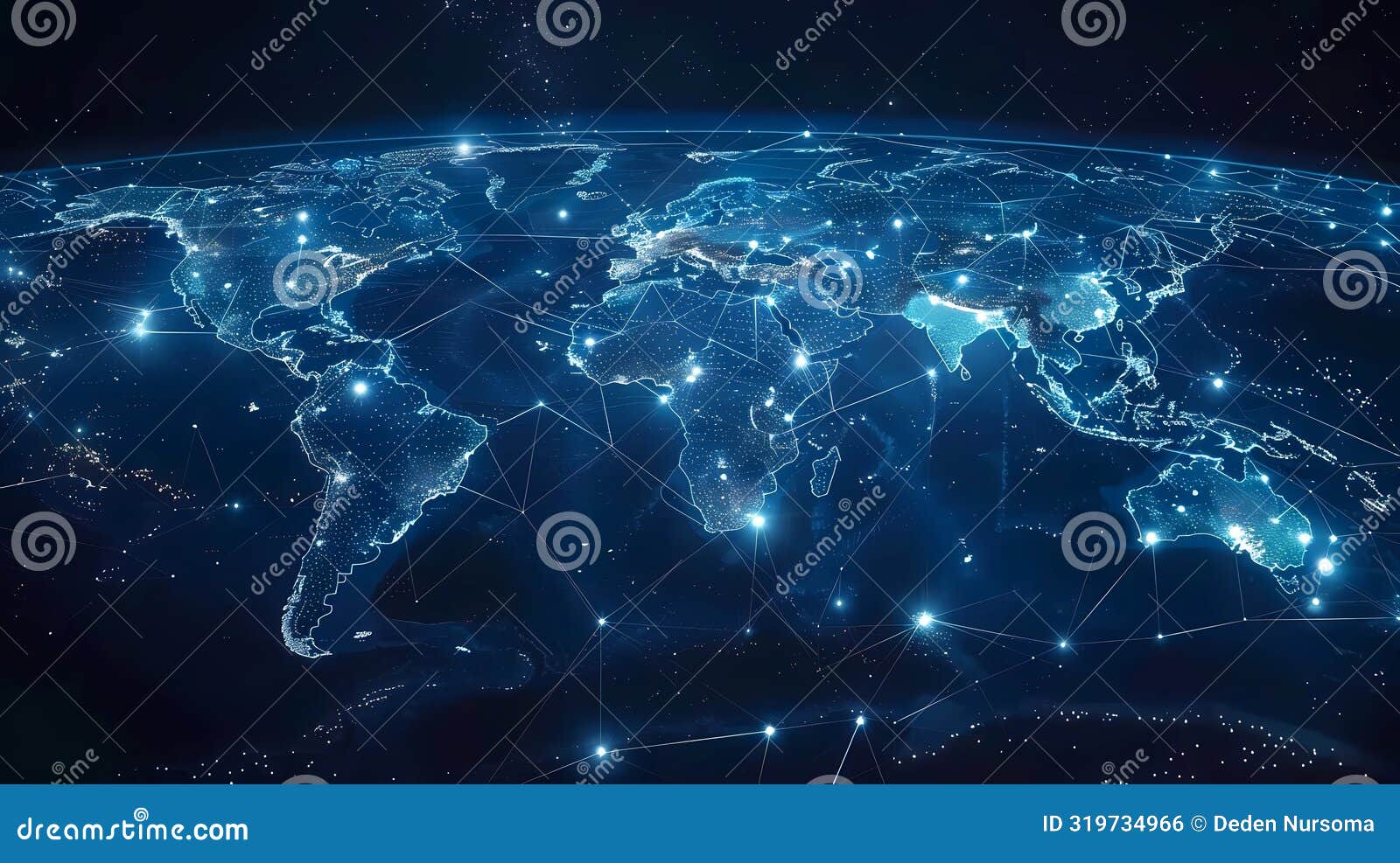 A World Map with Glowing Connections between Different Countries Stock ...