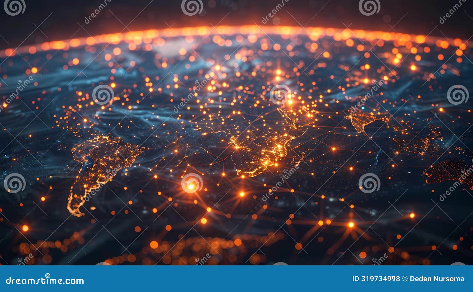 A World Map with Glowing Connections between Different Countries Stock ...