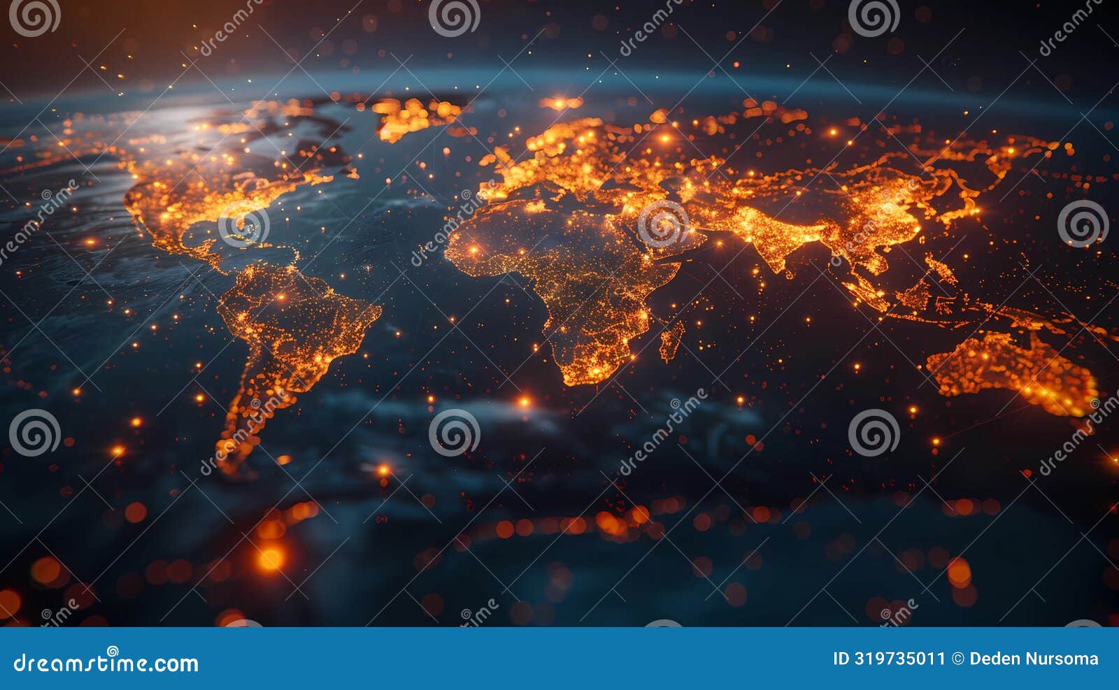 A World Map with Glowing Connections between Different Countries Stock ...