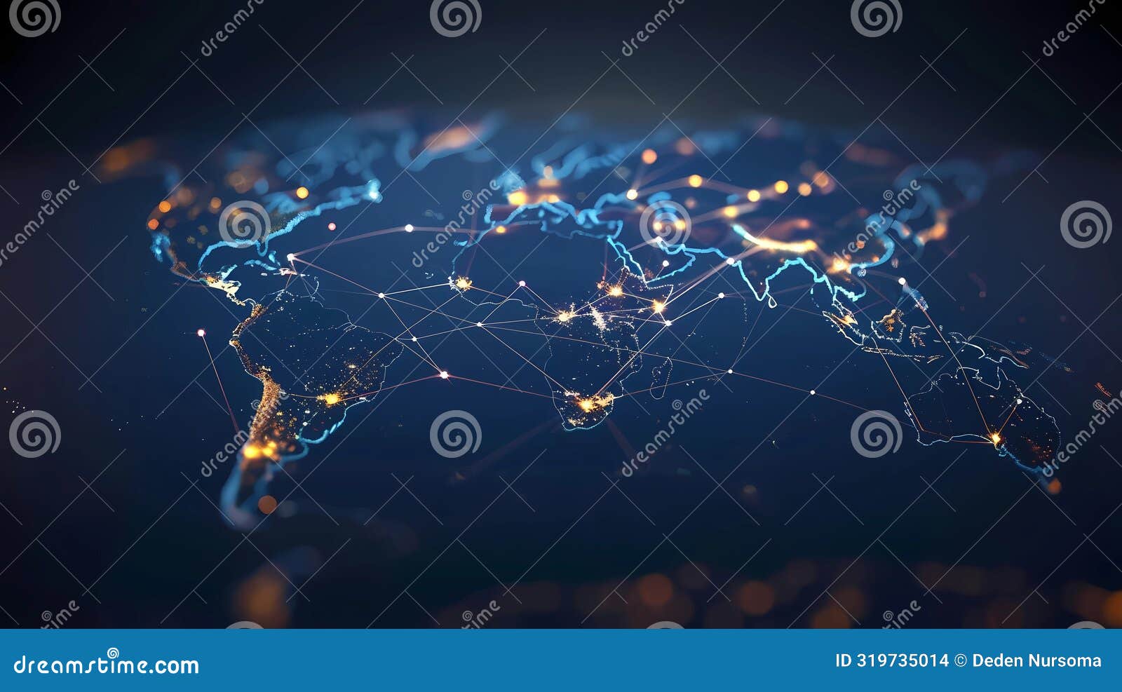A World Map with Glowing Connections between Different Countries Stock ...