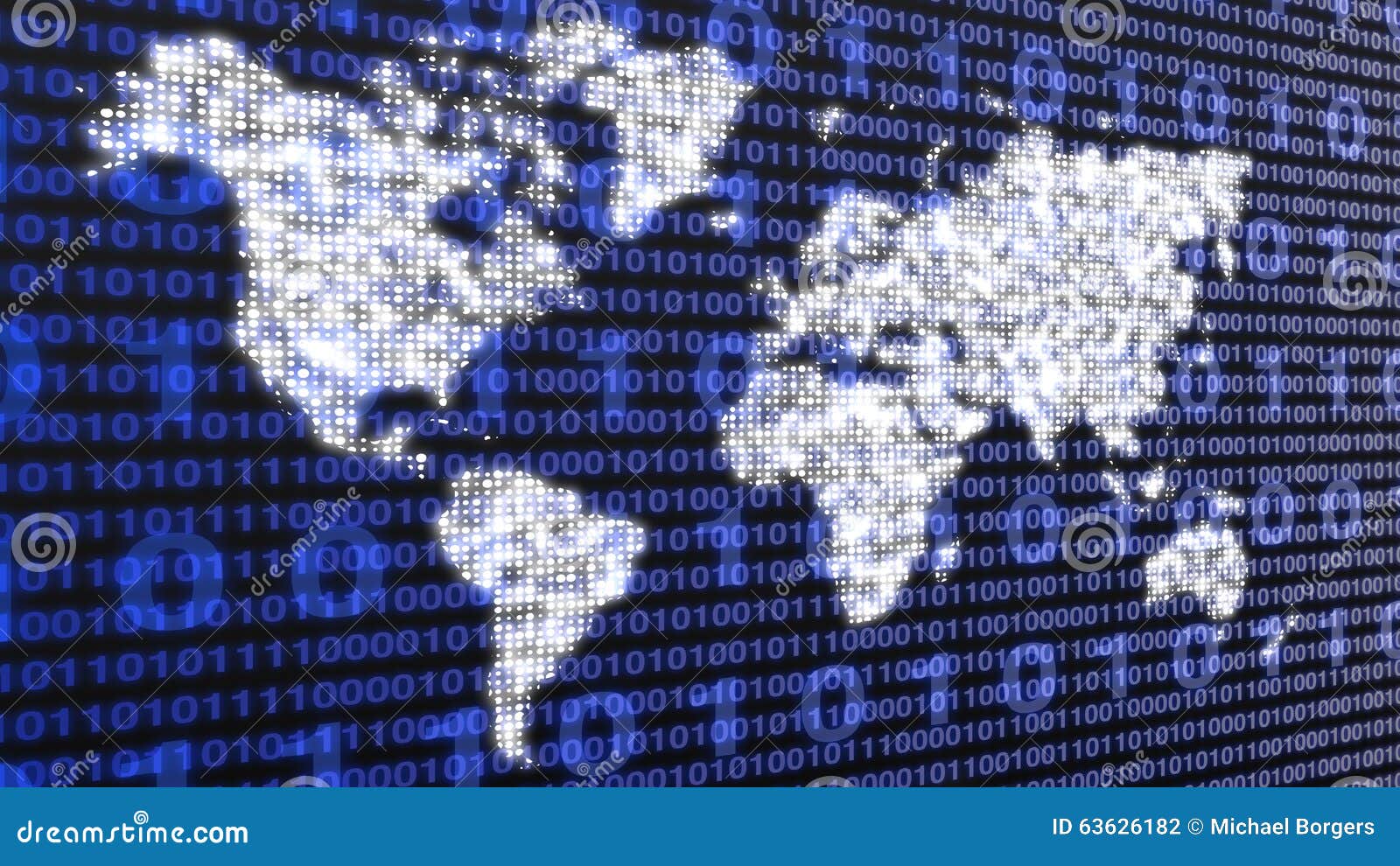 World Map with Glowing Data Centers and Digital Background Stock ...