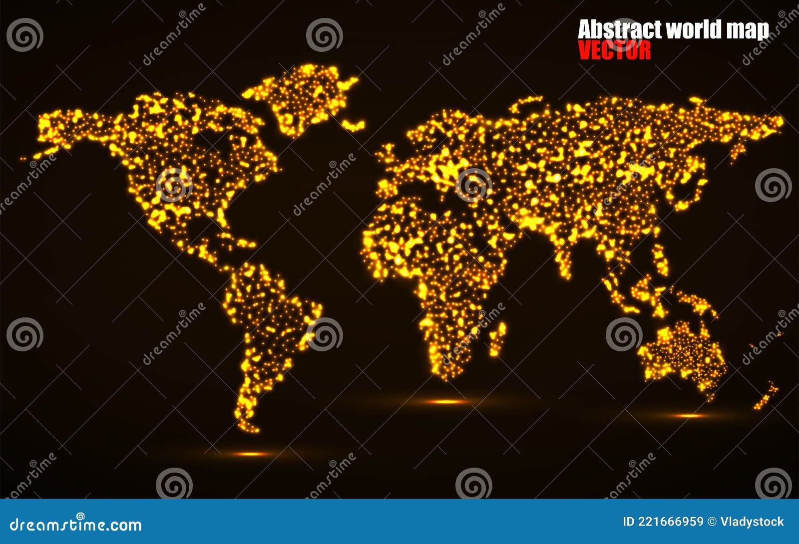World Map with Glowing Particles. Luminous Background Stock Vector ...