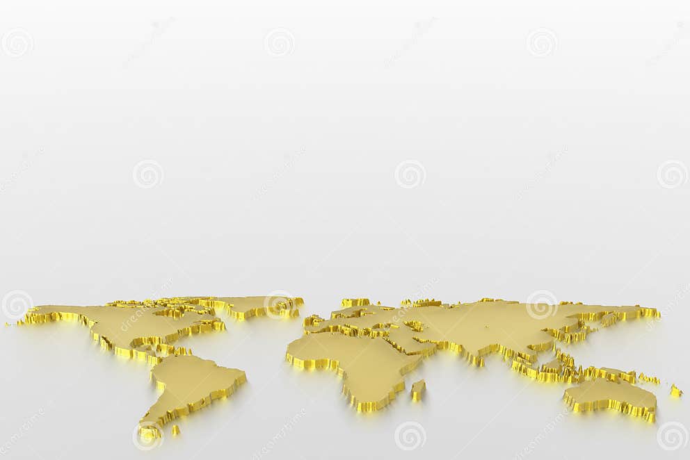 World map in gold stock illustration. Illustration of europe - 4171054