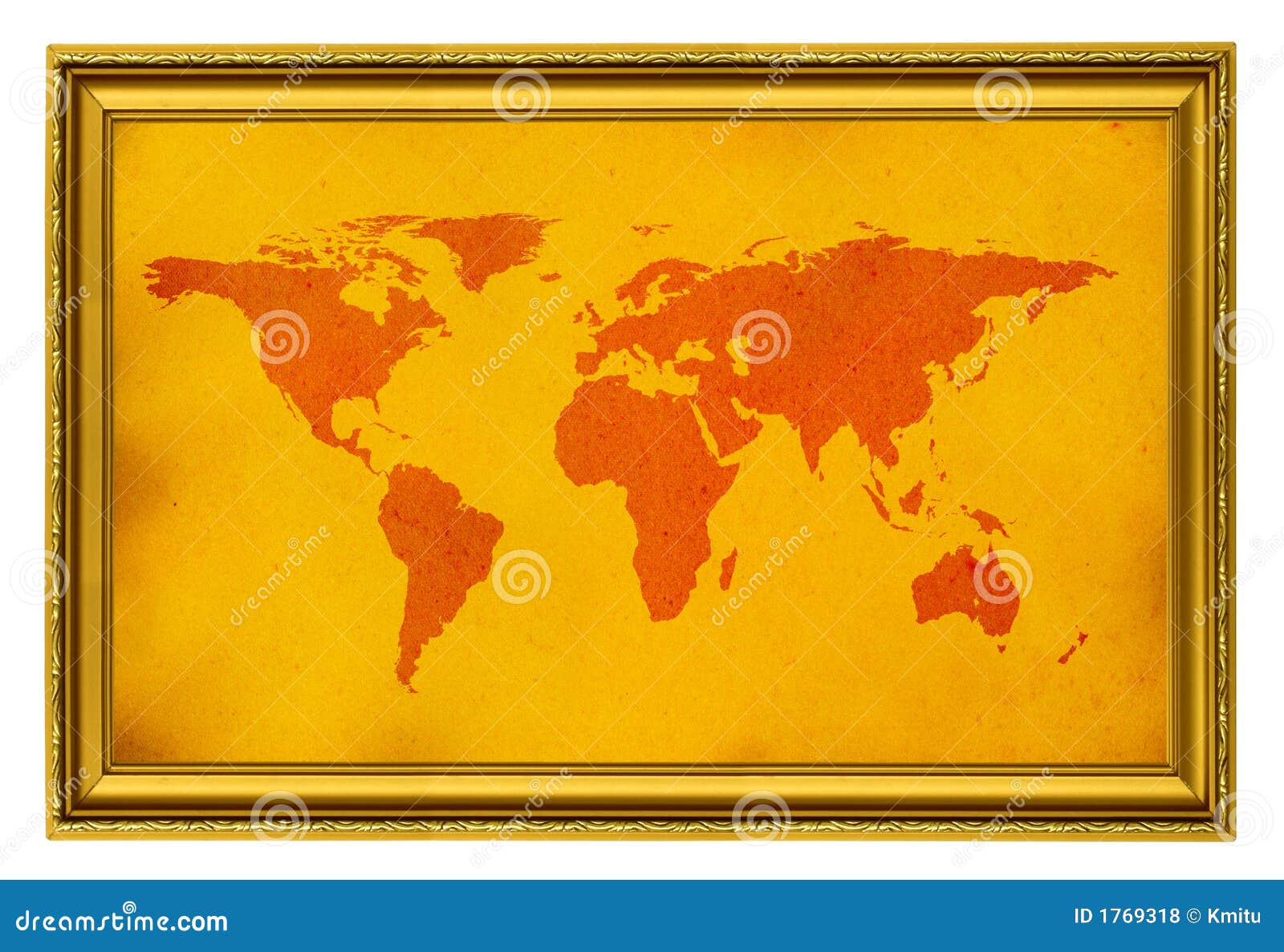 World map in golden frame stock photo. Image of carved - 1769318