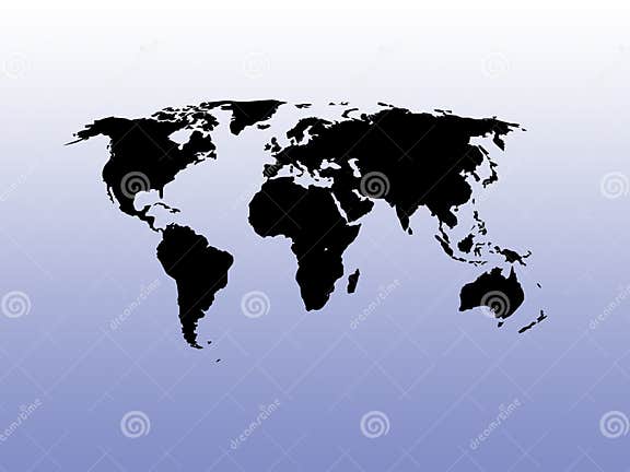 World Map on a Gradient Background Stock Illustration - Illustration of ...