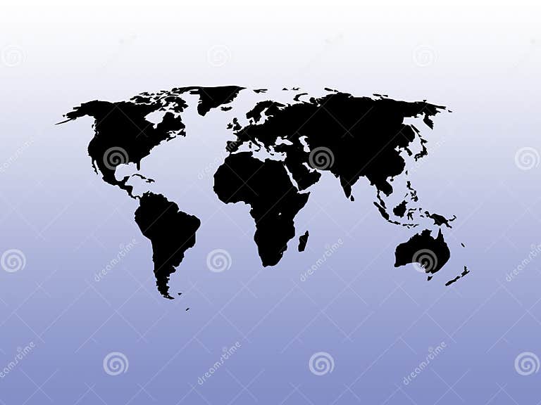 World Map on a Gradient Background Stock Illustration - Illustration of ...