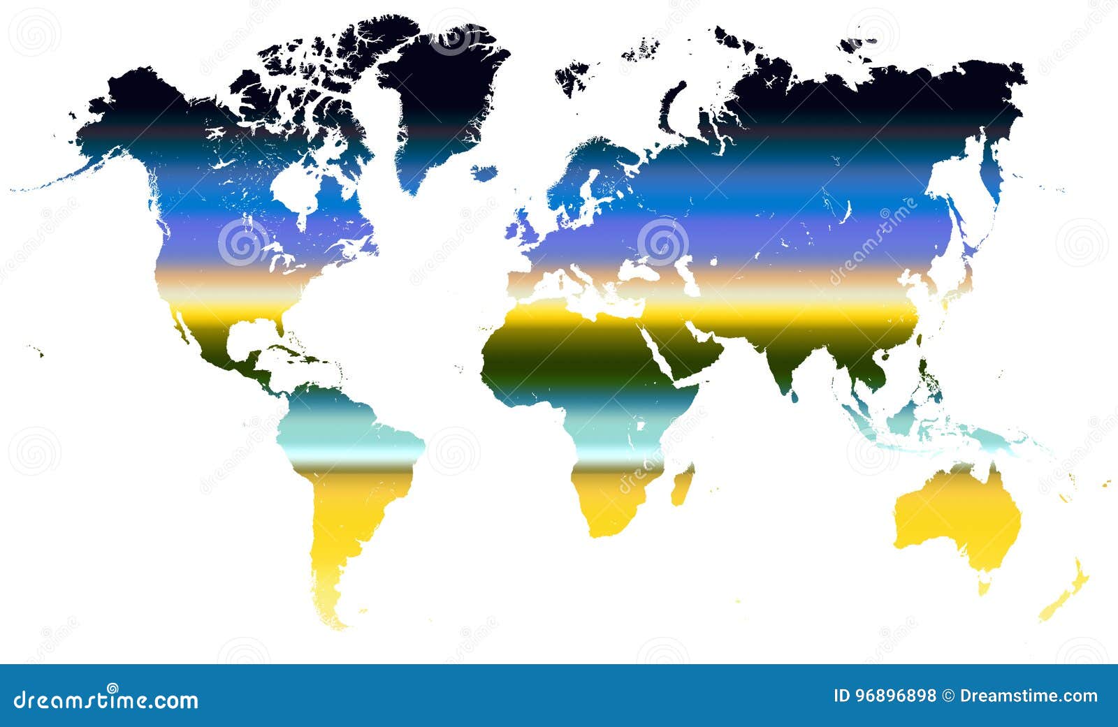 World Map Gradient Sunset Ocean Stock Illustration - Illustration of ...