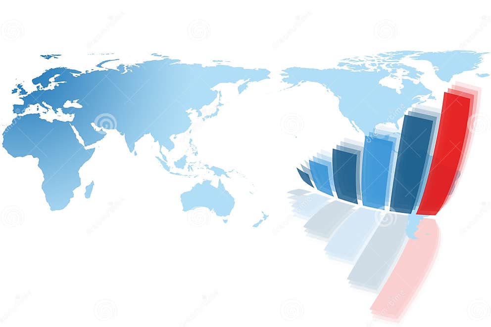 World map and graph chart stock illustration. Illustration of graph ...