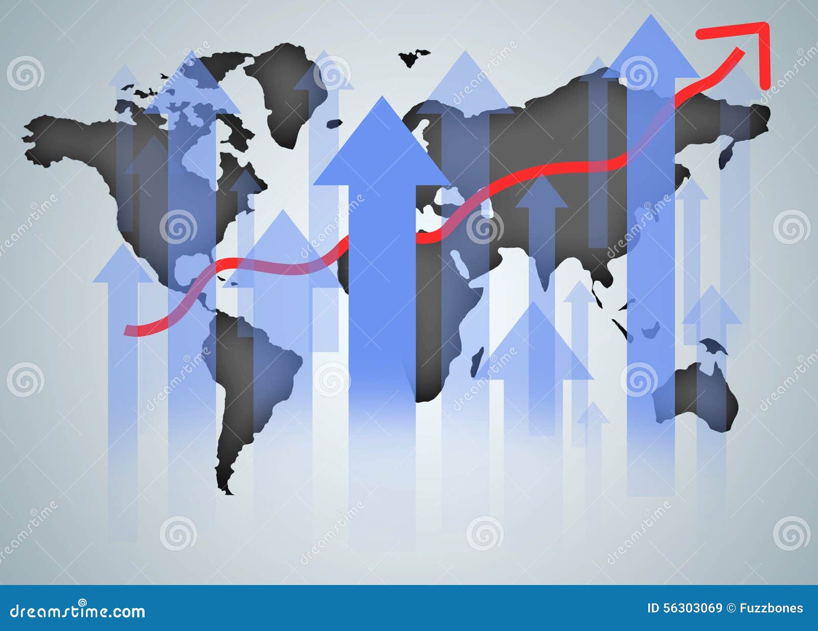 World map graphic chart stock illustration. Illustration of arrows ...