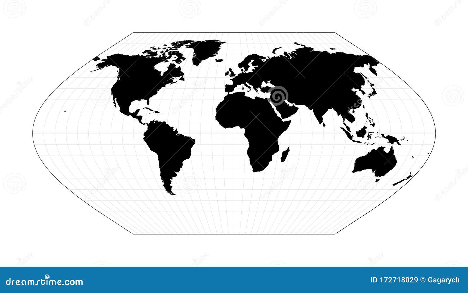 World Map with Graticule Lines. Stock Vector - Illustration of graphic ...