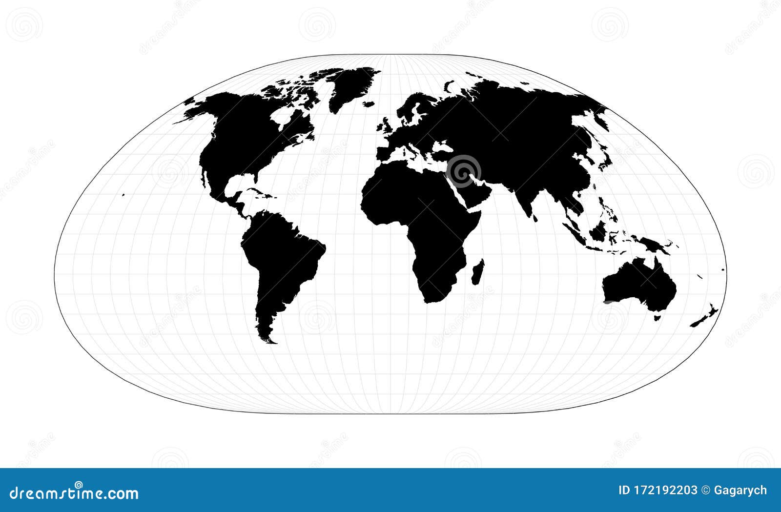 World Map With Graticule Lines. Cartoon Vector | CartoonDealer.com ...