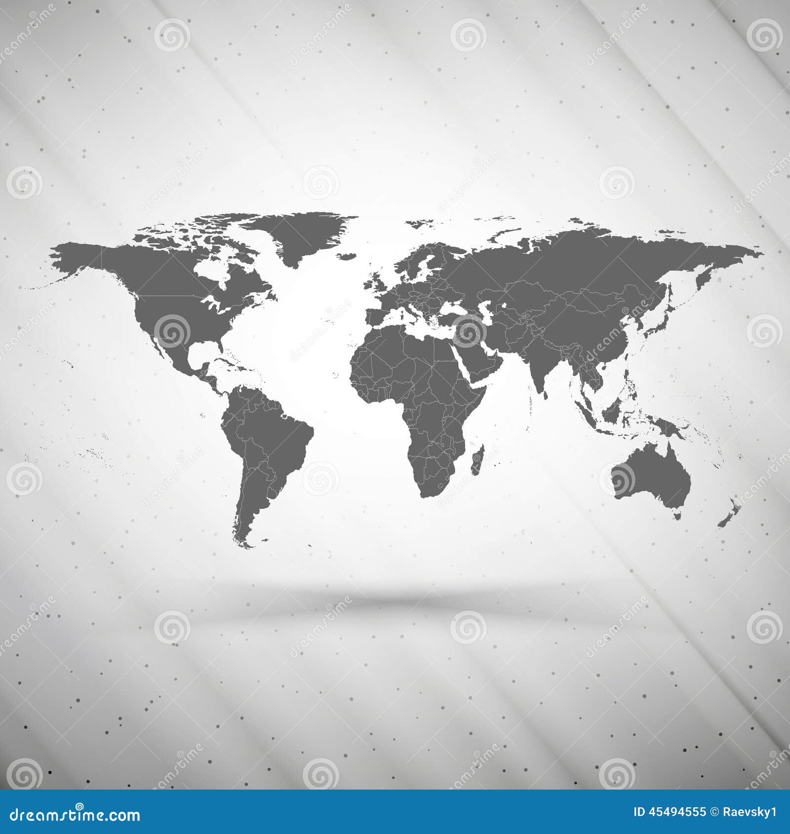 World Map on Gray Background, Grunge Texture Stock Vector ...