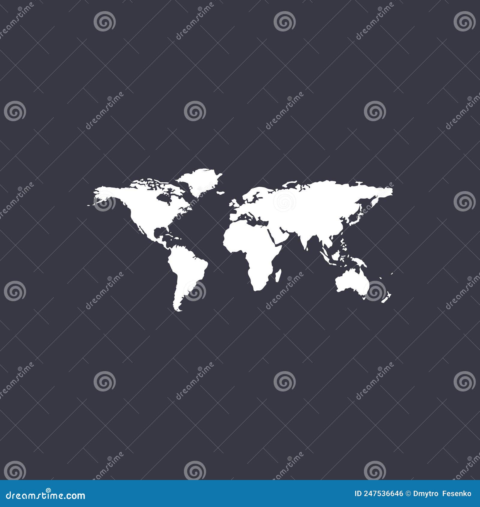 World Map on Gray Background Stock Illustration - Illustration of grey ...