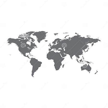 World Map in Gray Vector. World Map Illustration Vector Stock Vector ...
