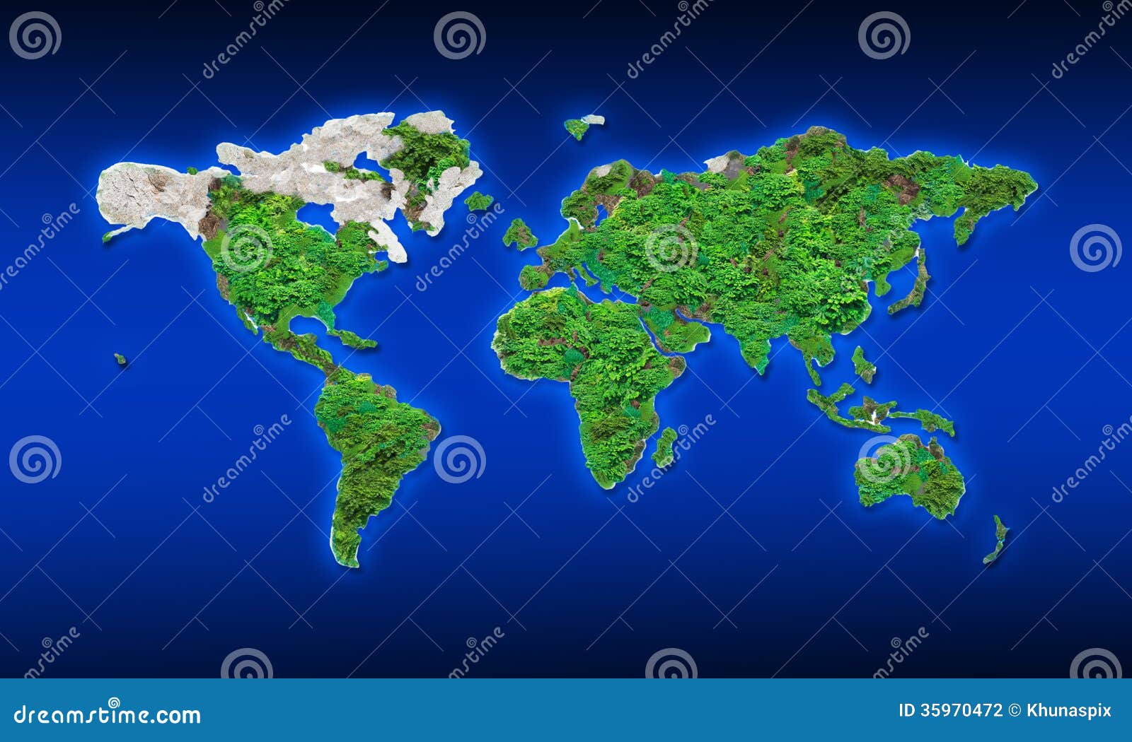 World Map by Green Leaves and Rock Texture Stock Photo - Image of ...