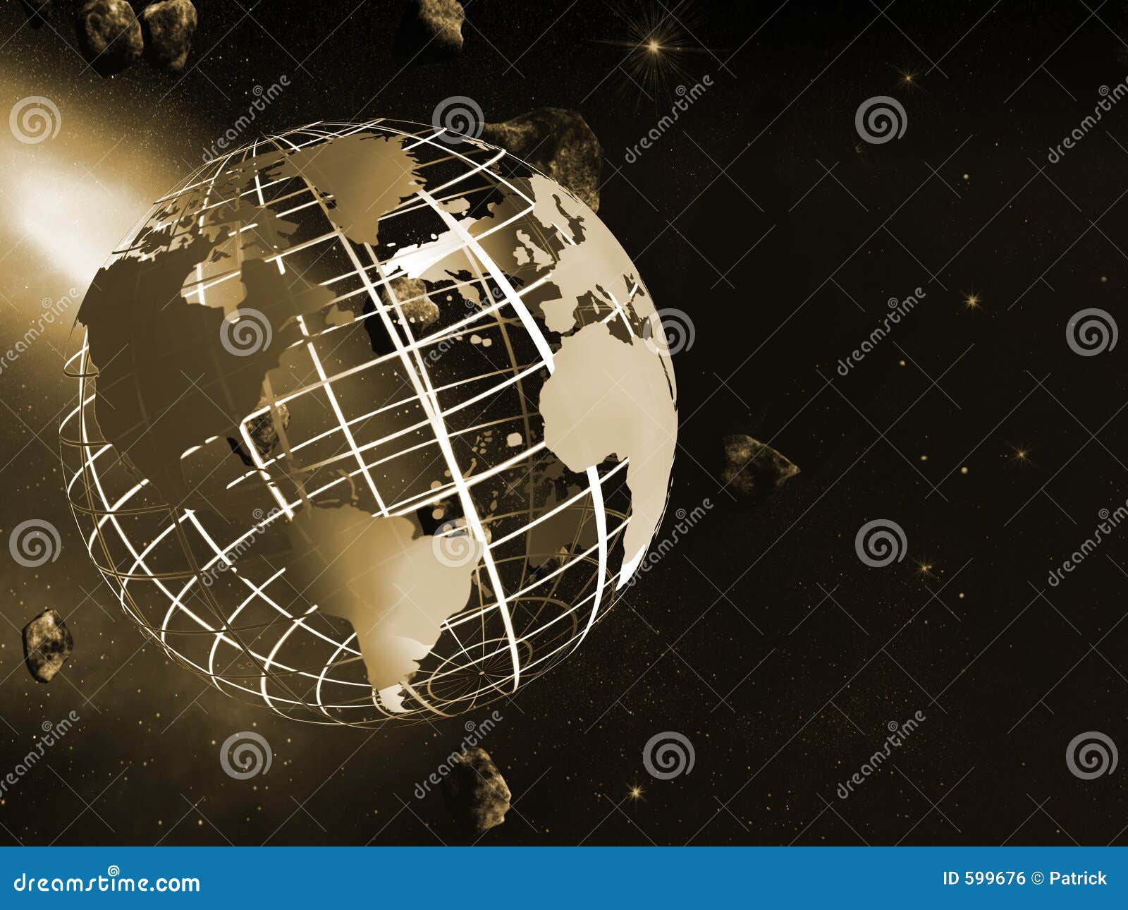World map on grid. stock illustration. Illustration of binary - 599676