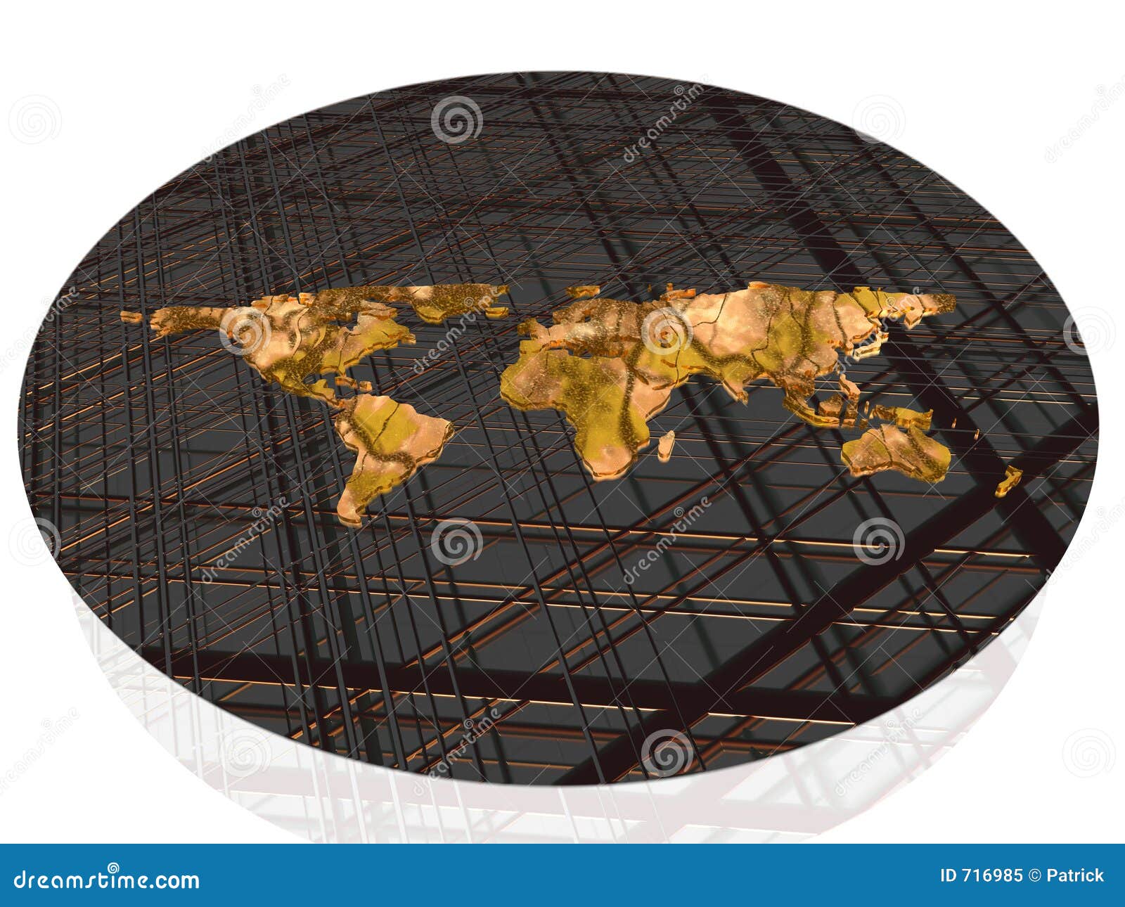 3d Earth Map With Grid - Map