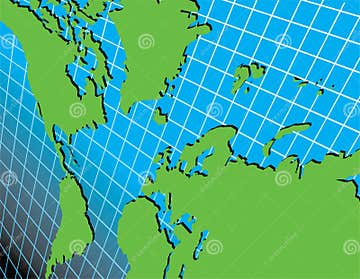 World Map on Grid at an Angle Stock Vector - Illustration of blue ...