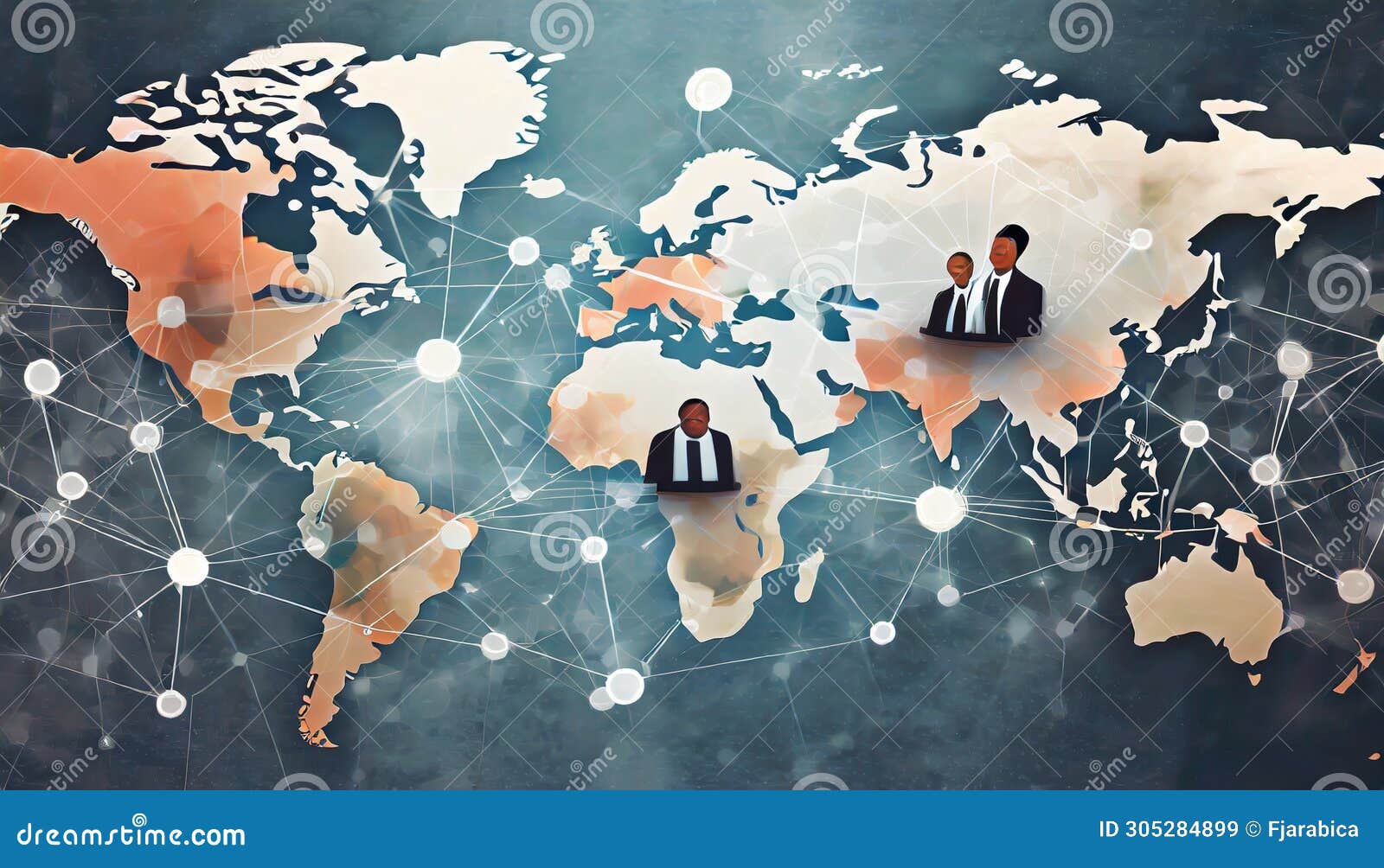 World map with grid stock illustration. Illustration of people - 305284899