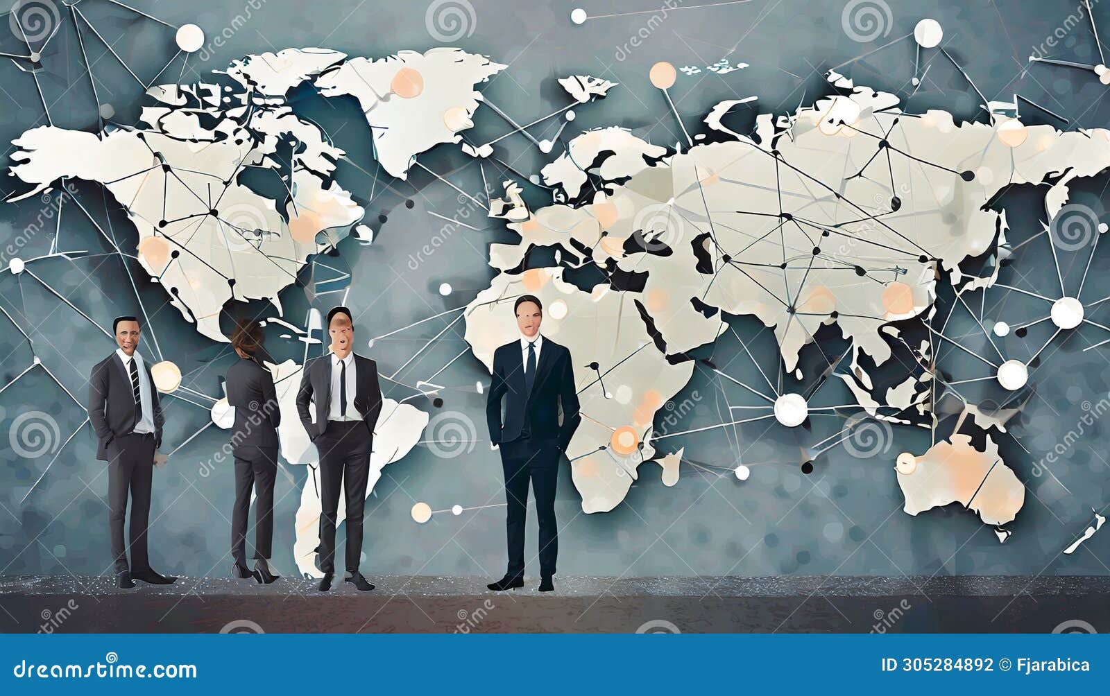 World map with grid stock illustration. Illustration of business ...