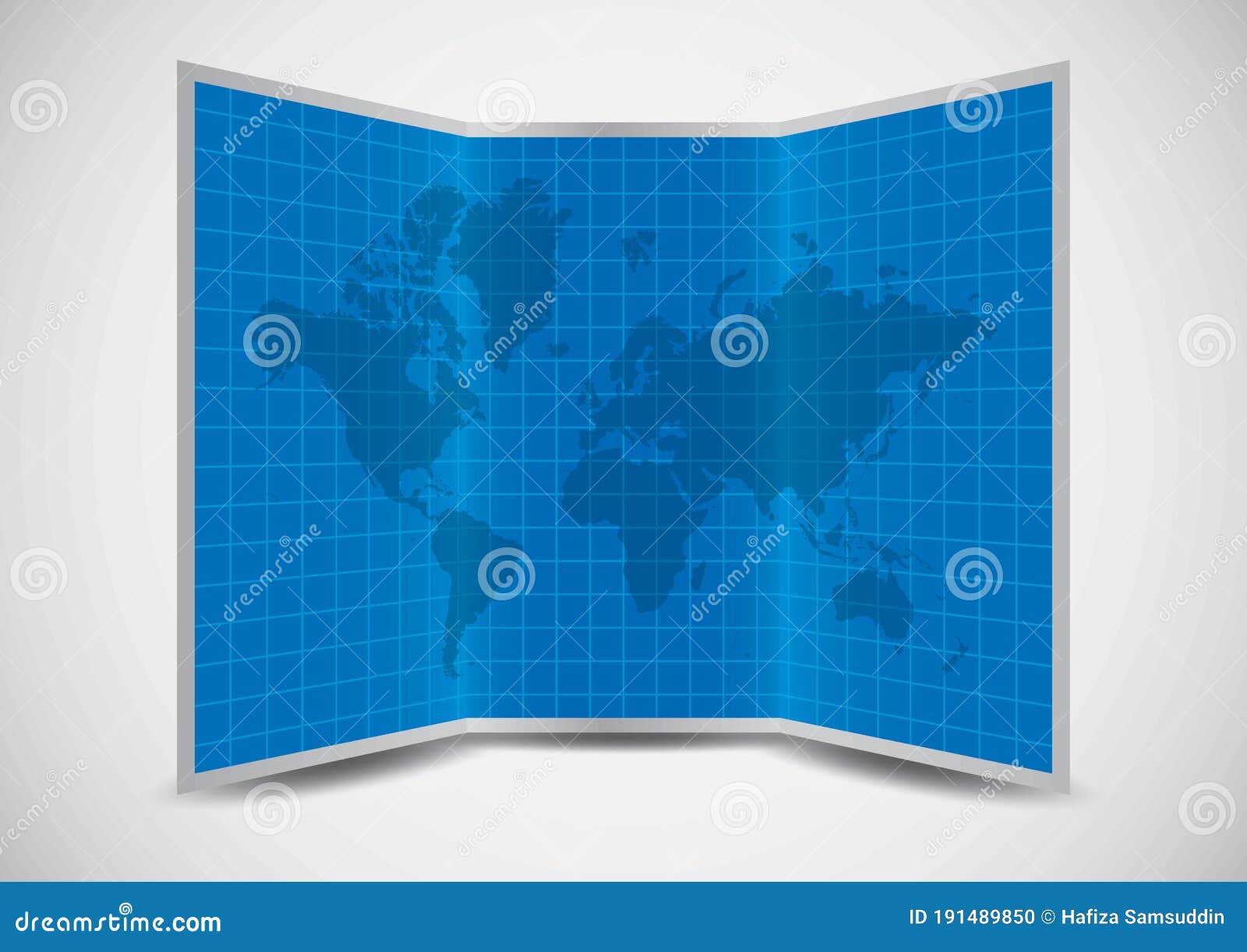 World Map with Grids. Vector Illustration Decorative Design Stock ...
