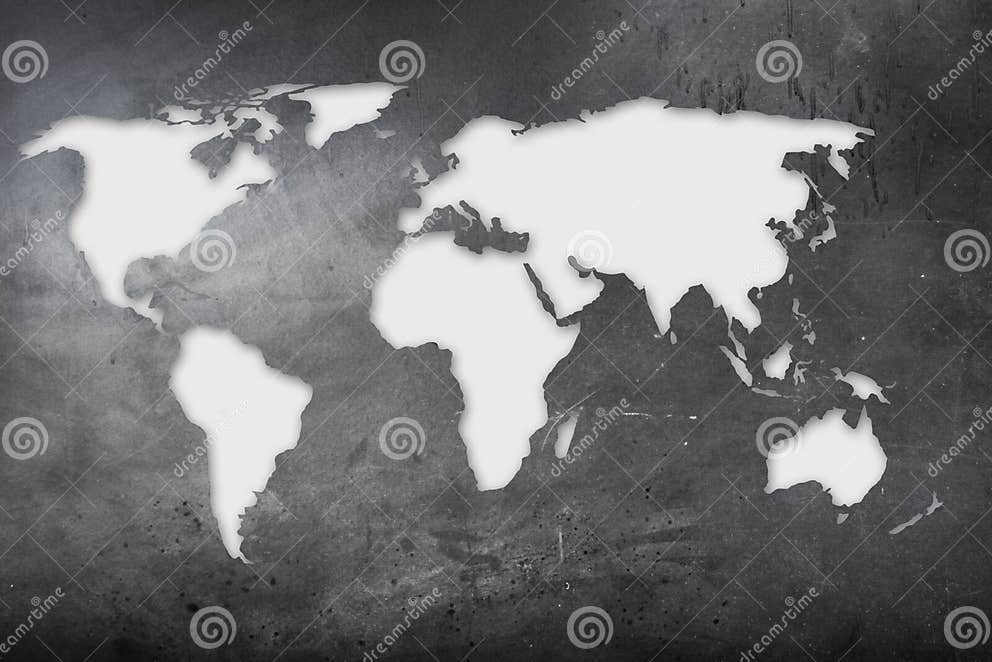 World Map in Grunge Background Stock Illustration - Illustration of ...