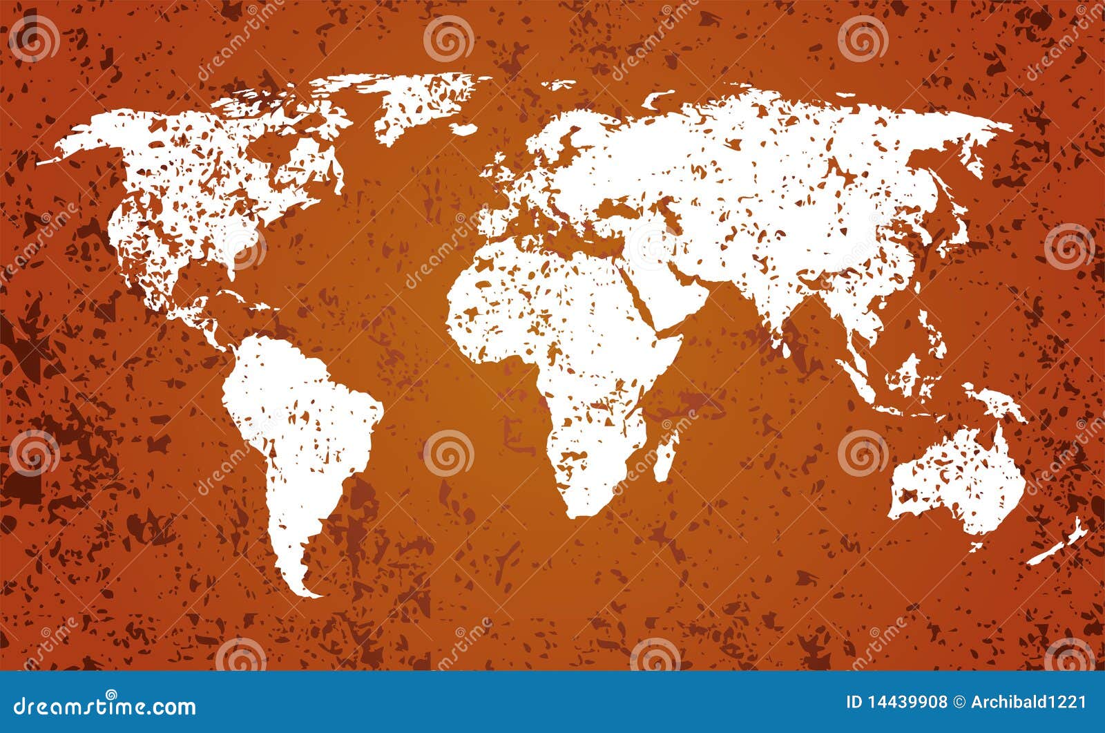 World Map with Grunge Texture Stock Vector - Illustration of faded ...