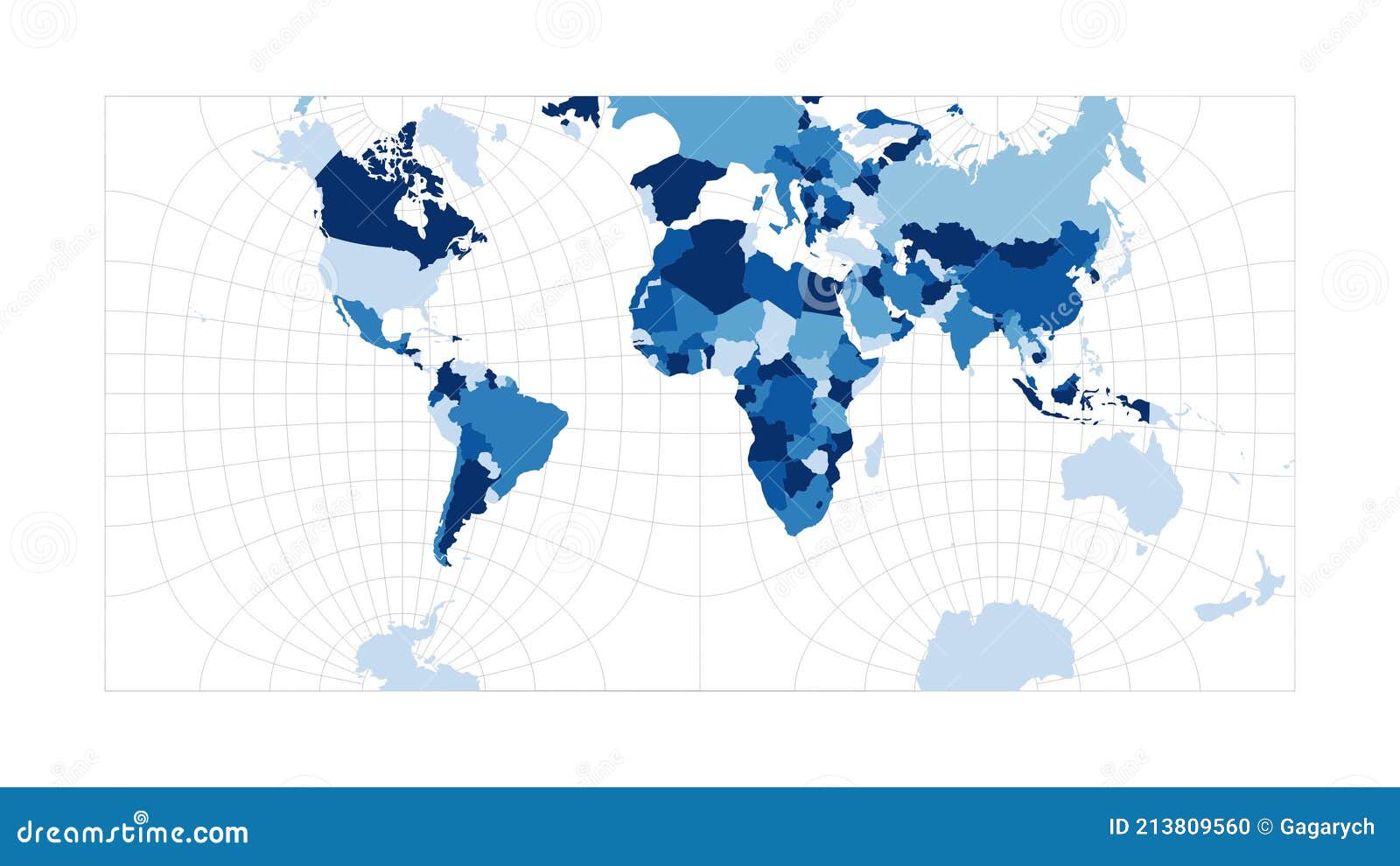 World Map. Guyou Hemisphere-in-a-square. Stock Illustration ...