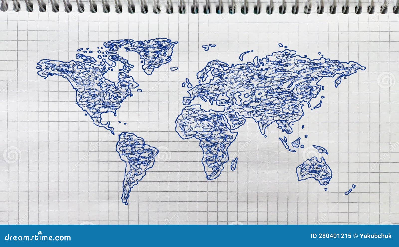 World Map on a Notebook Sheet in a Cell Stock Video - Video of world ...
