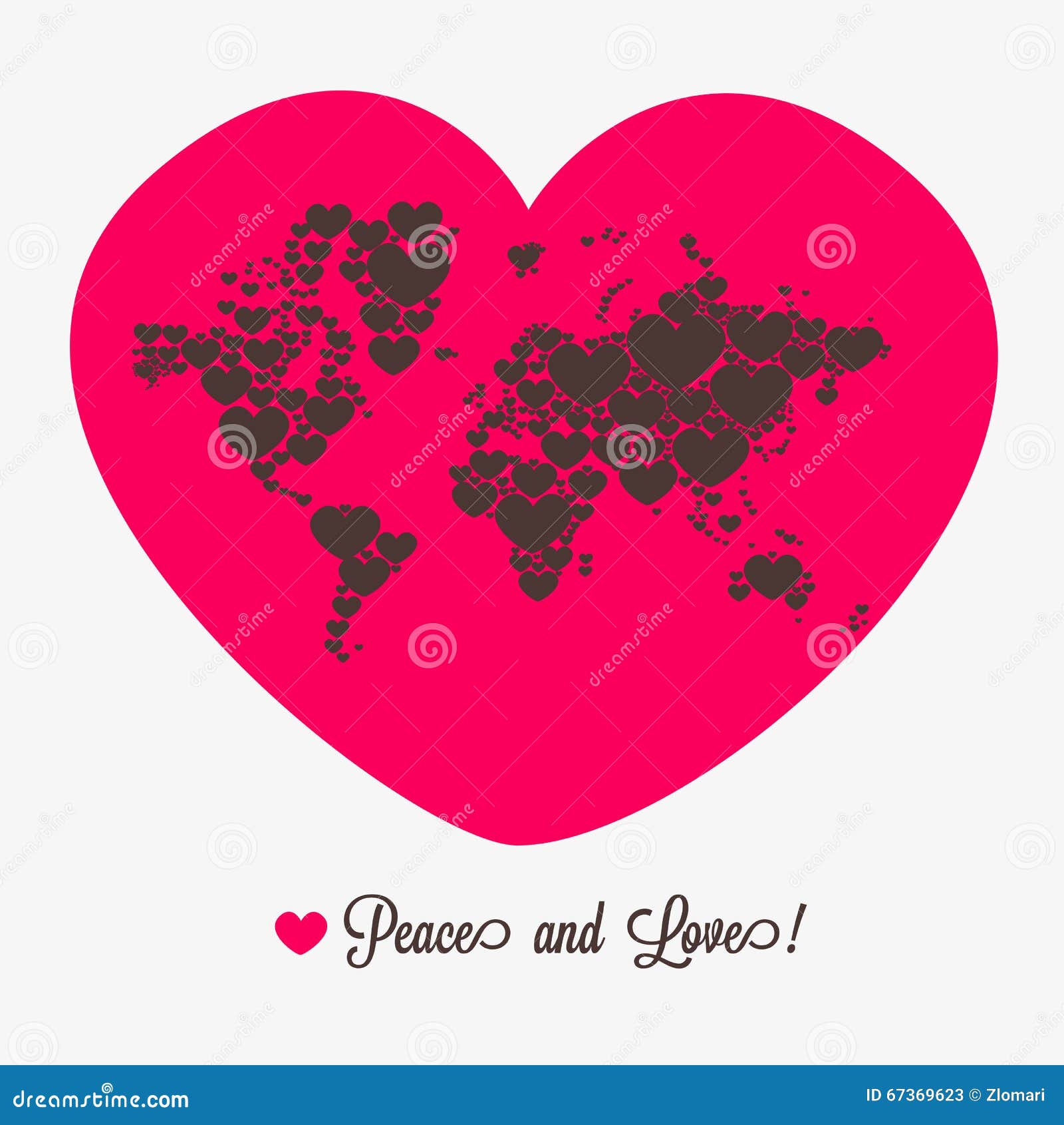 World Map with Hearts. Valentine S Day. Stock Vector - Illustration of ...