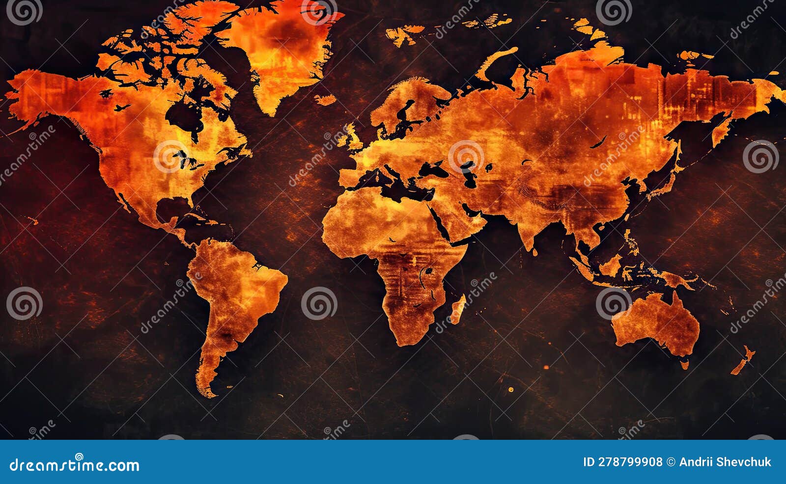 Hell End Of The World A Cryptidcore Apocalypse Landscape With Flaming ...