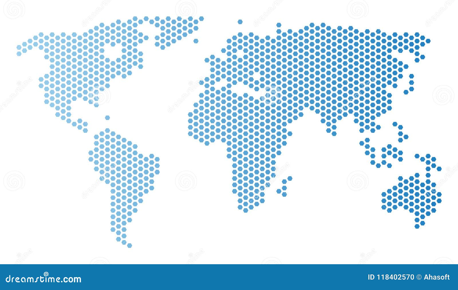 World Map Hex Tile Mosaic Vector Illustration | CartoonDealer.com ...