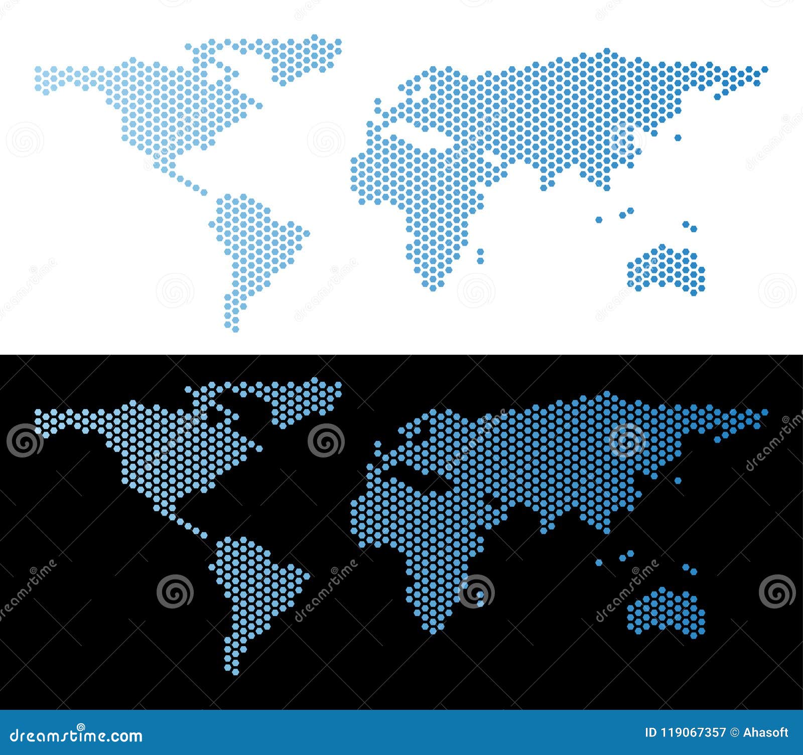 World Map Hex Tile Scheme stock vector. Illustration of navigate ...