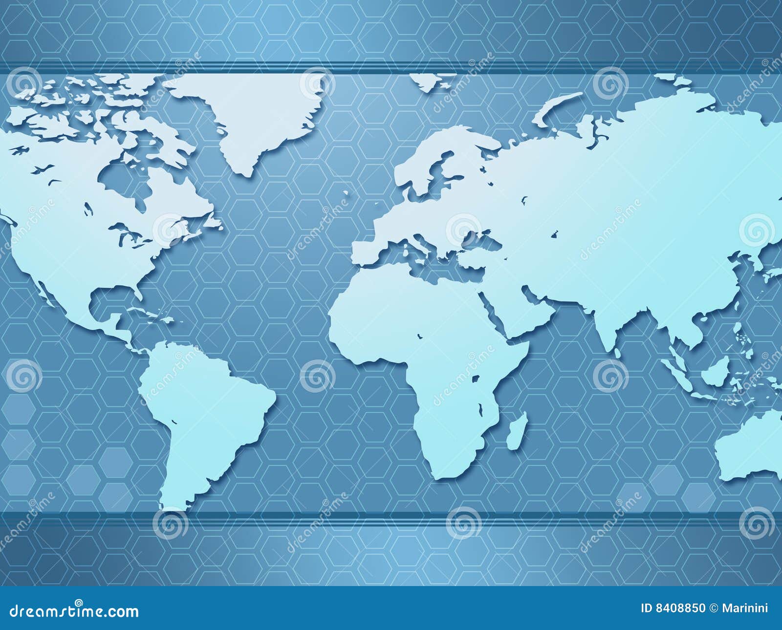 World map with hexagons stock illustration. Illustration of geography ...