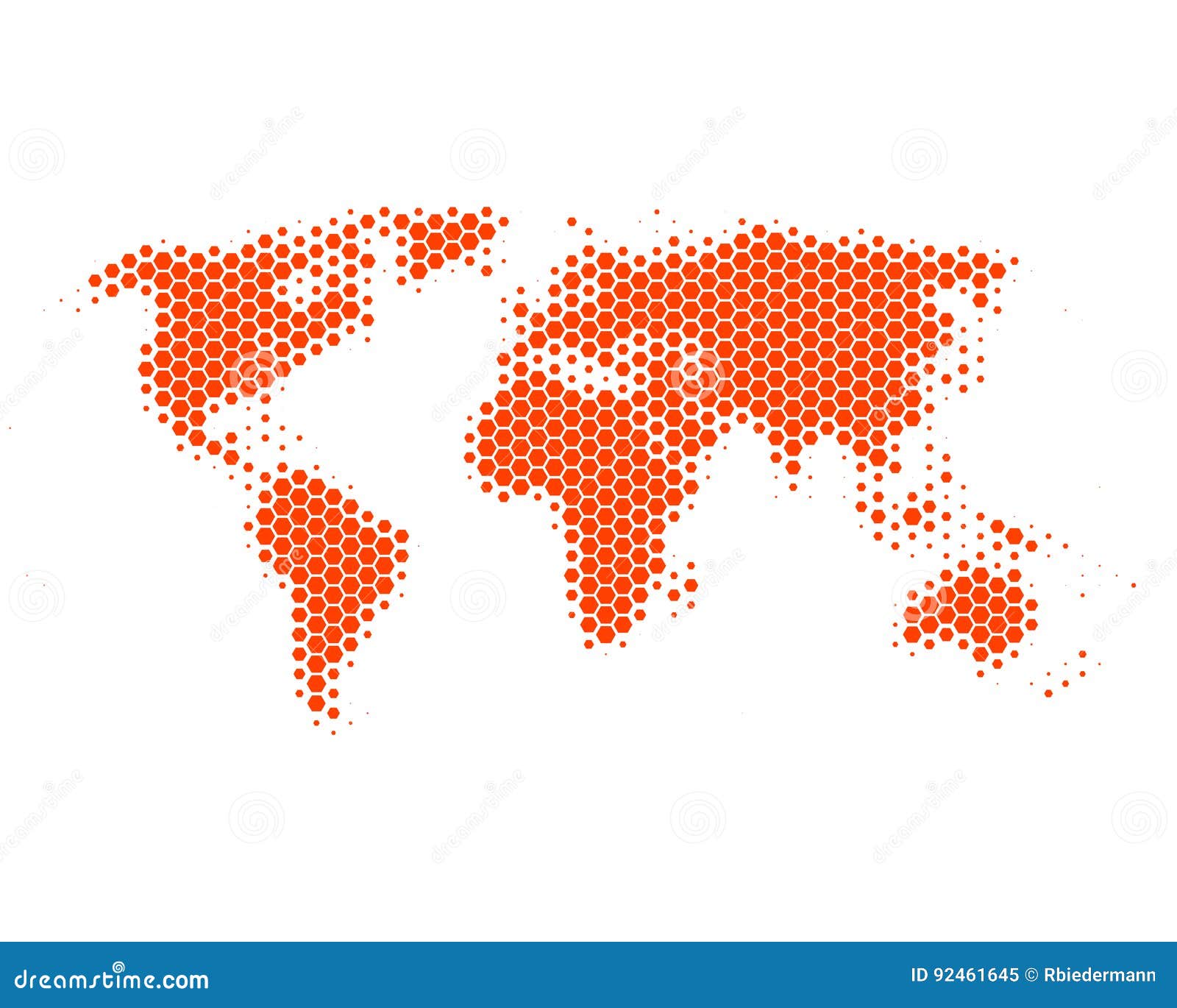 World map in hexagons stock vector. Illustration of pacific - 92461645
