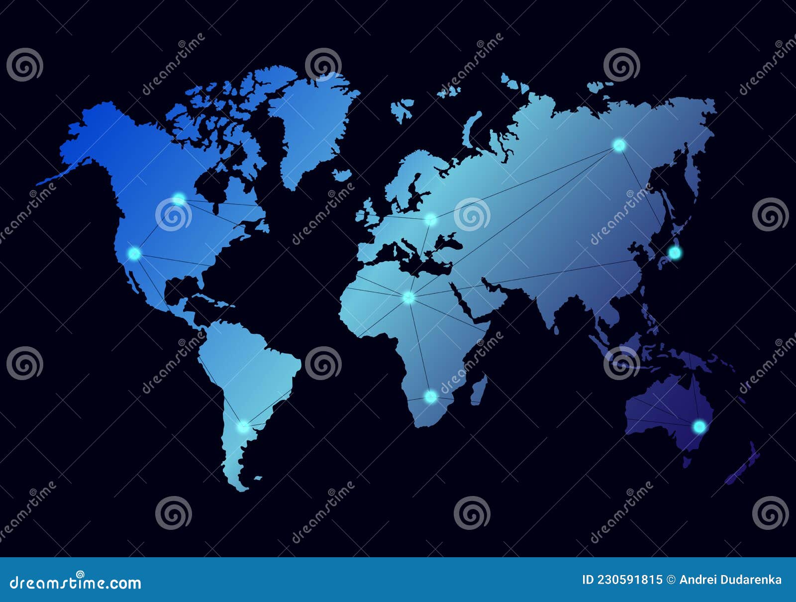 World Map Hi-tech Design Illustration Stock Vector - Illustration of ...