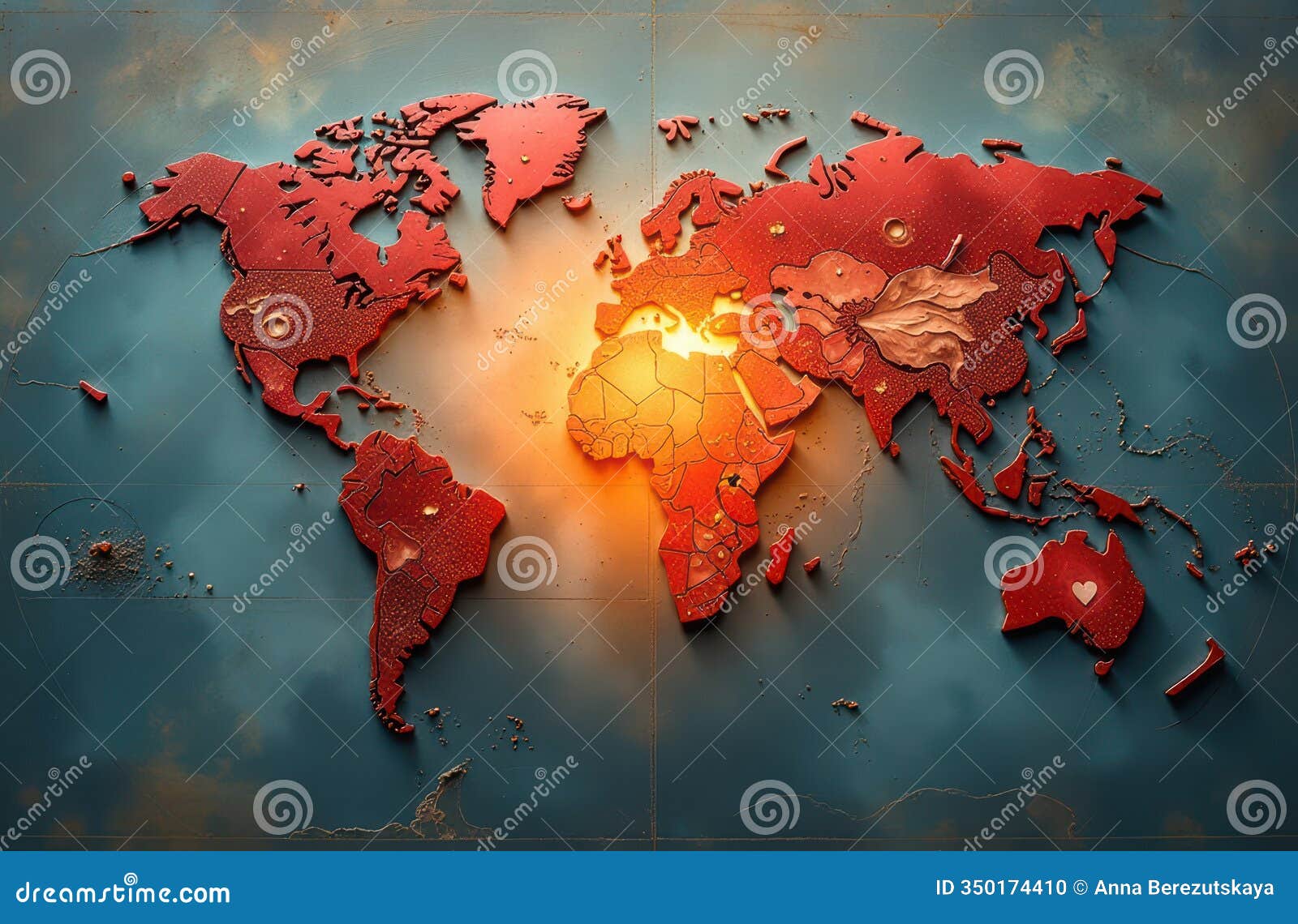 A World Map With Highlighted Regions Experiencing Both Globalization ...