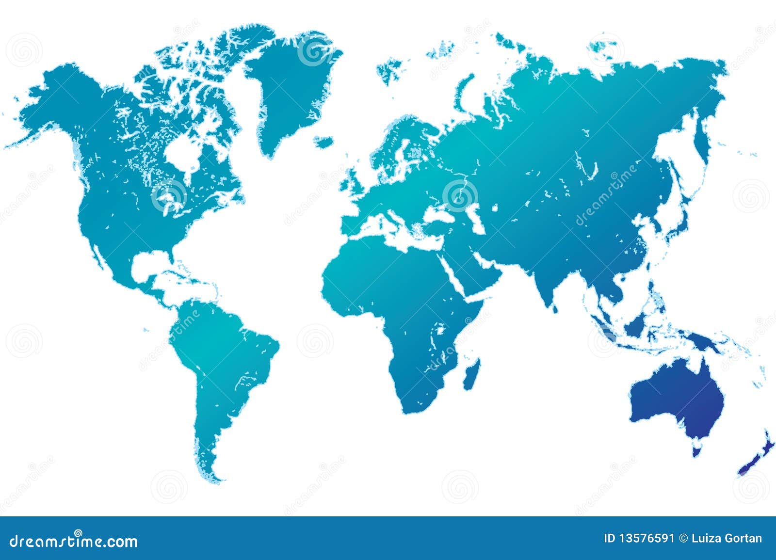 World Map Highly Detailed Blue Vector Stock Vector - Illustration of ...