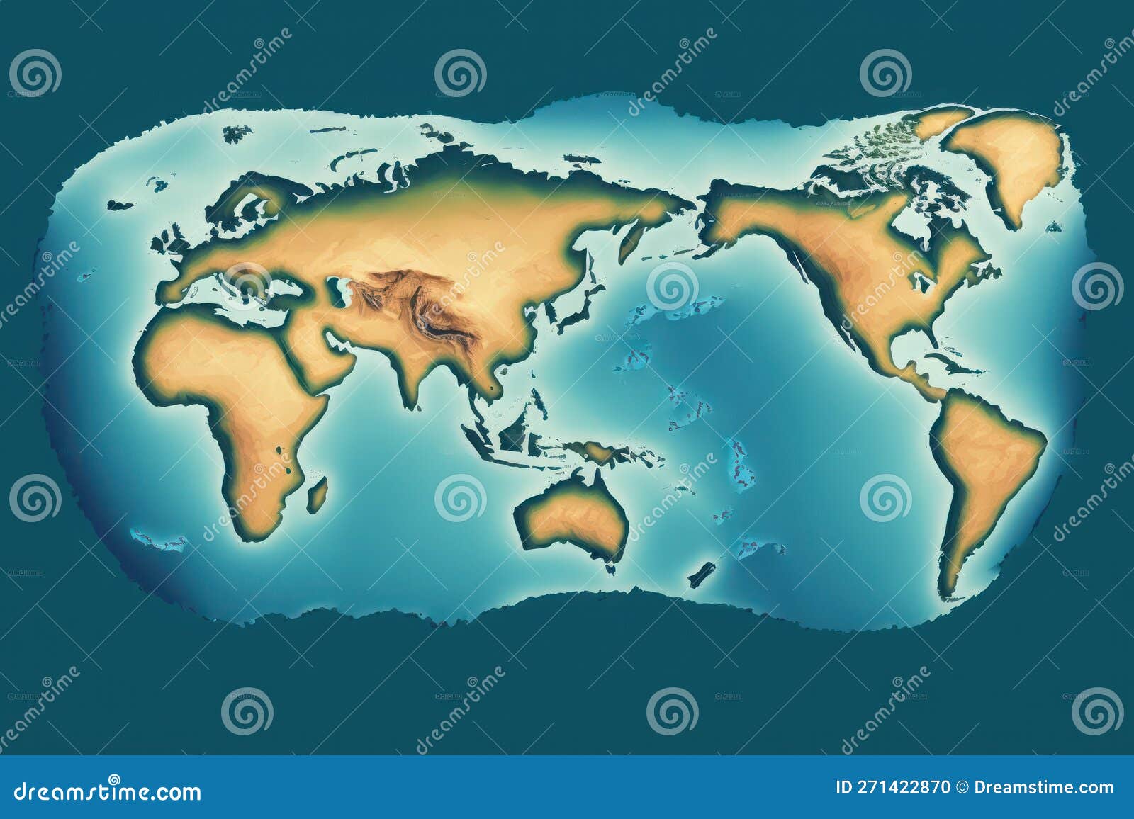World Map with Horizon Background Stock Illustration - Illustration of ...