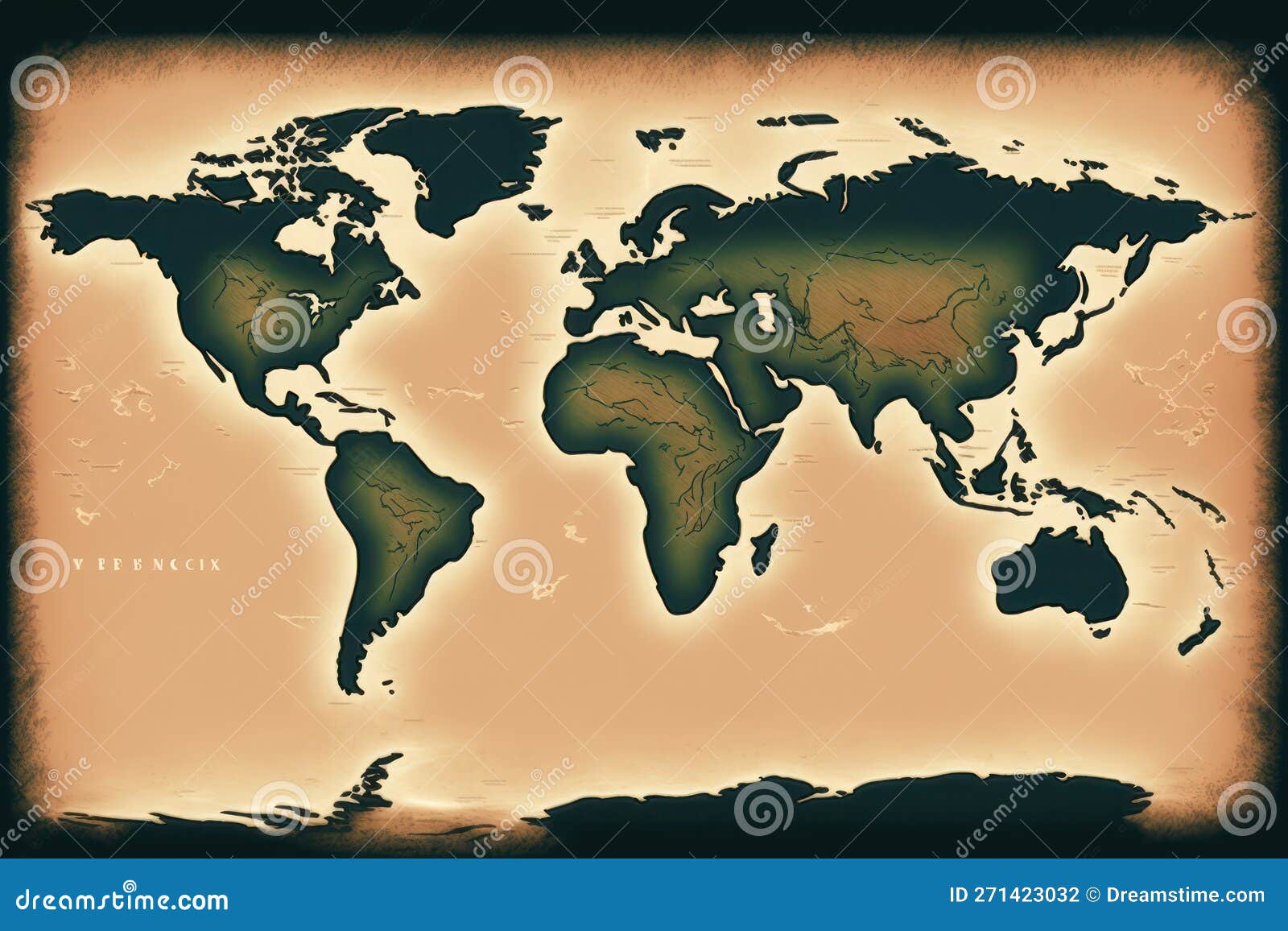 World Map with Horizon Background Stock Illustration - Illustration of ...