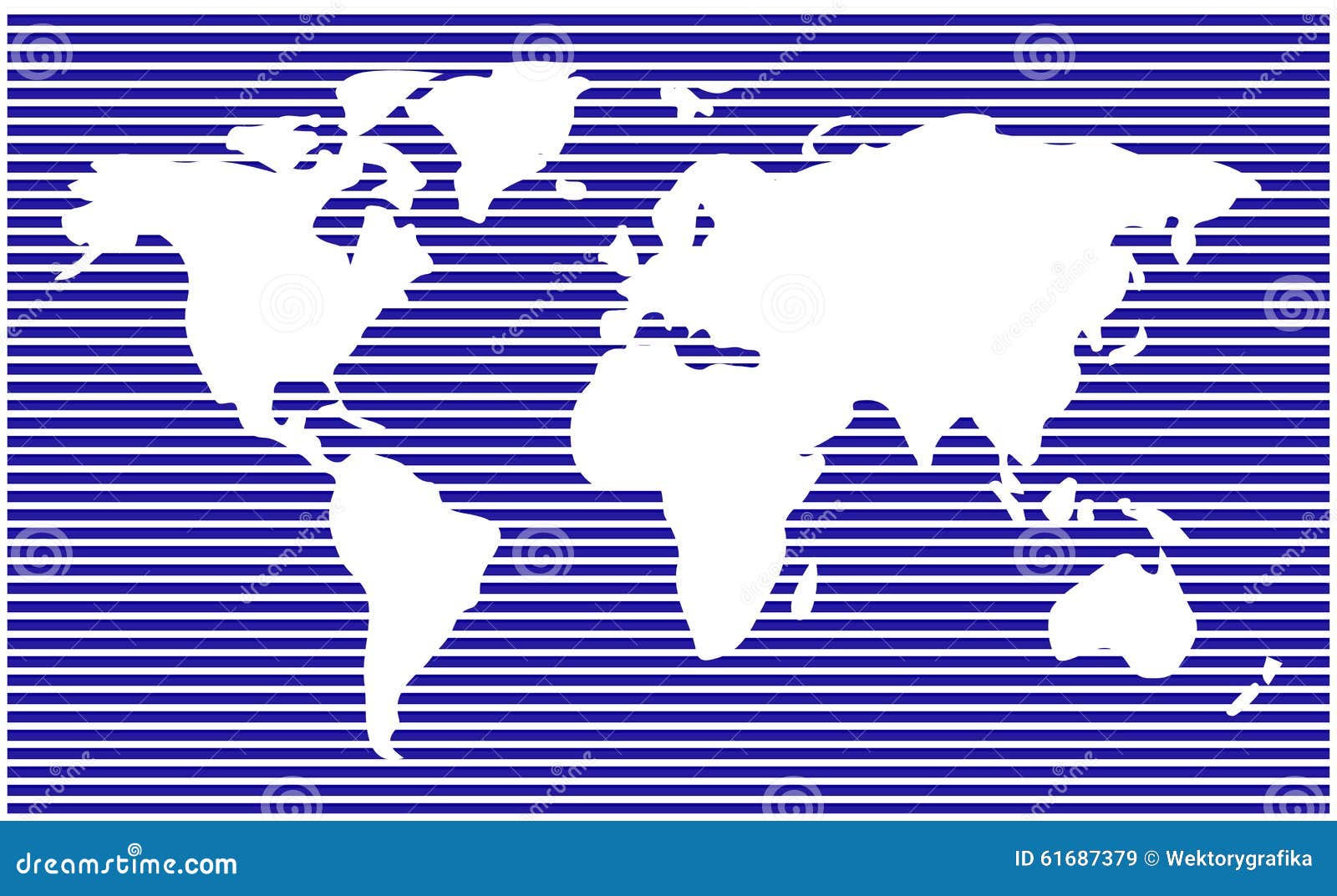 World Map. Horizontal Stripes, Bars - Abstract Vector Background Stock ...