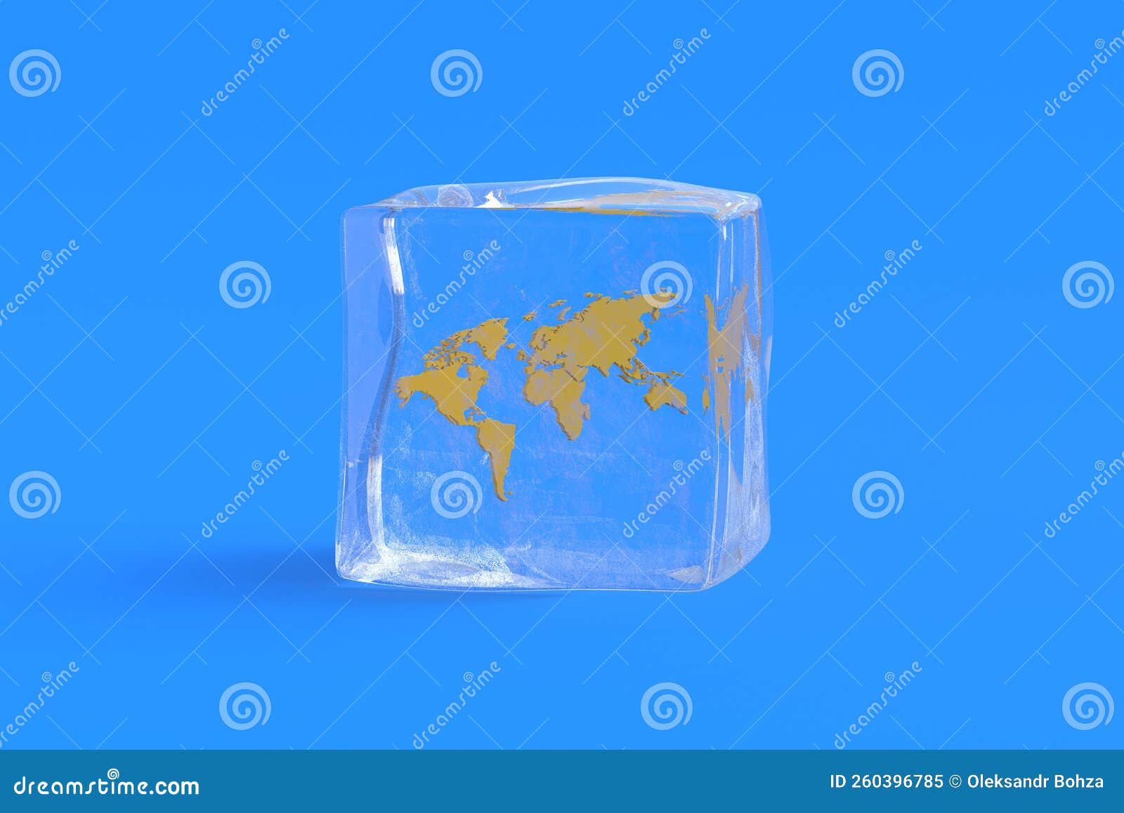 World map in ice cube stock illustration. Illustration of east - 260396785